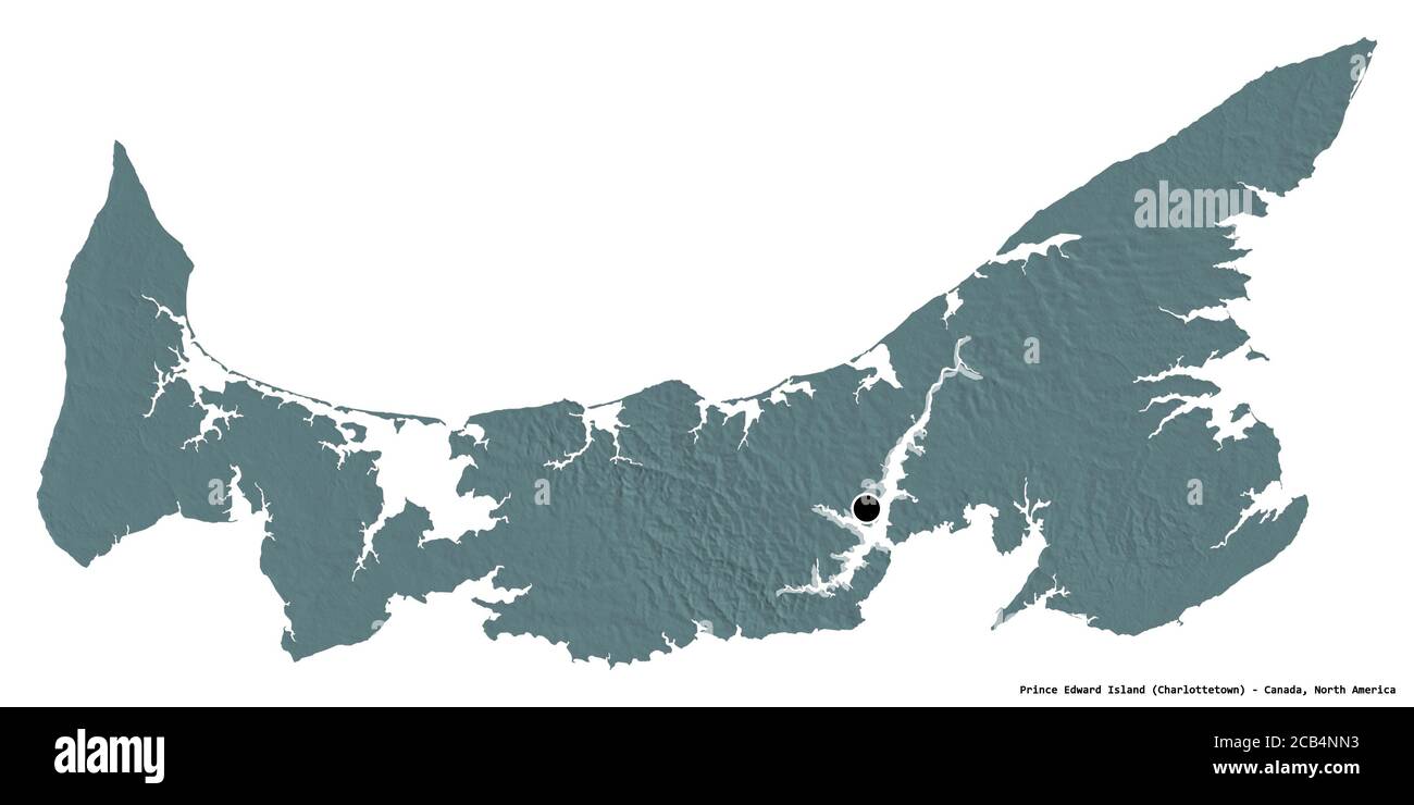 Shape of Prince Edward Island, province of Canada, with its capital ...
