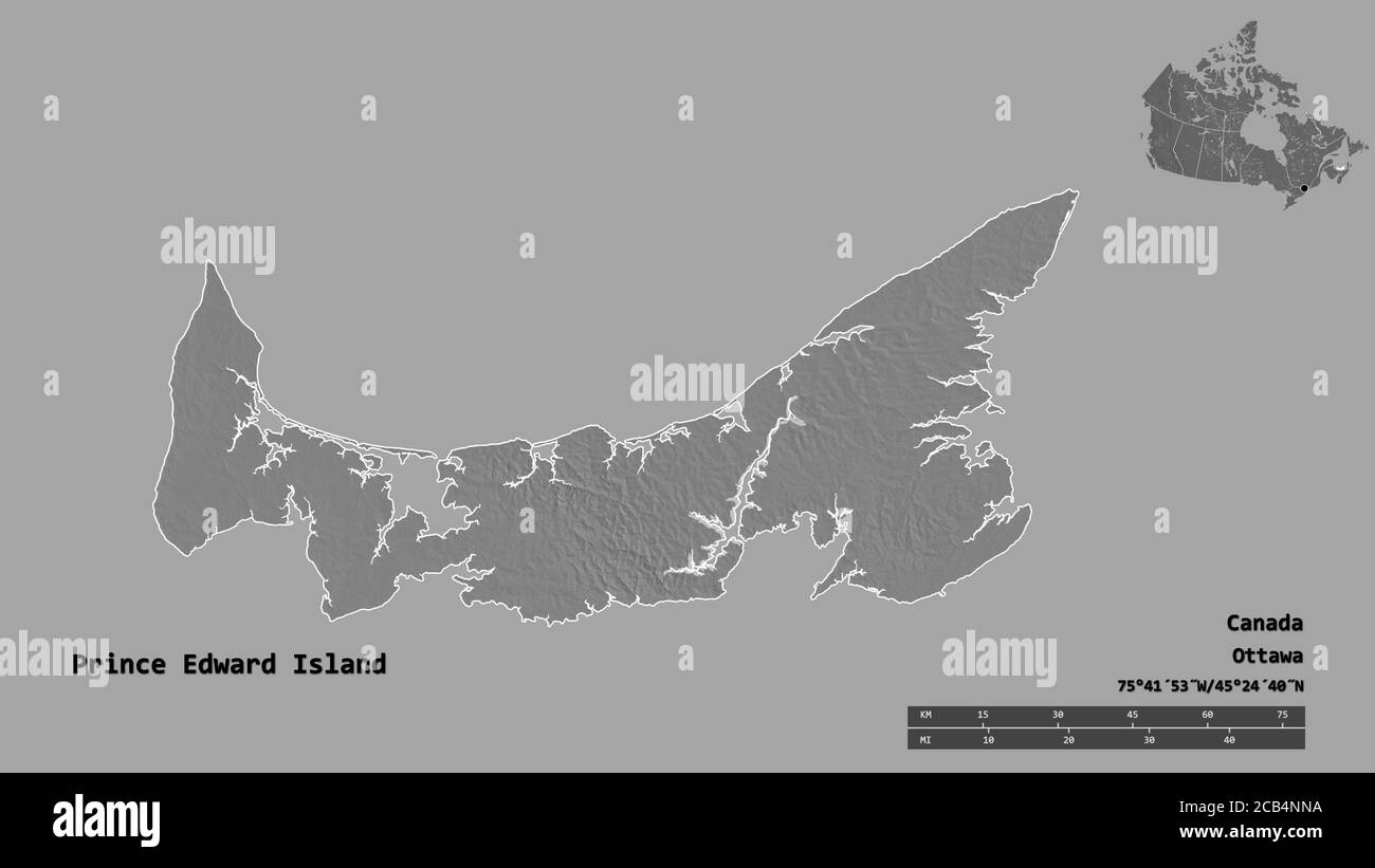 Prince Edward Island Map High Resolution Stock Photography and Images ...