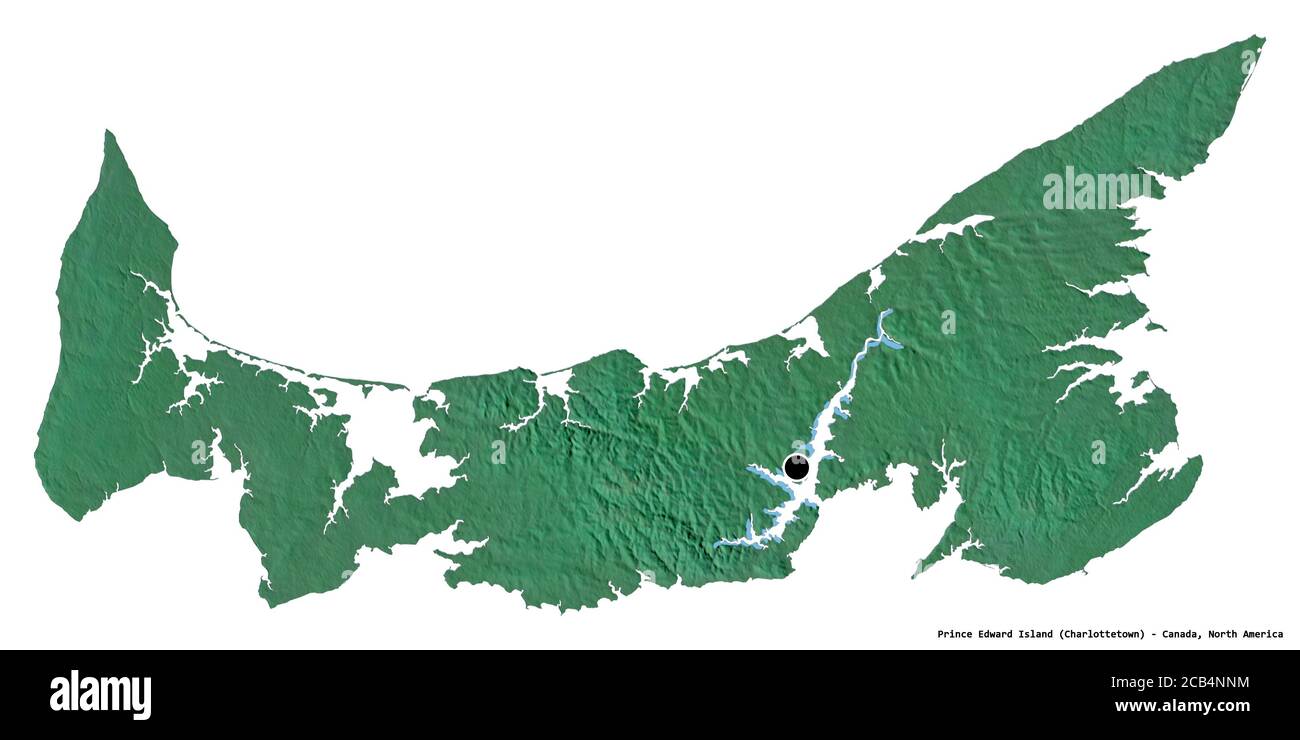 Shape of Prince Edward Island, province of Canada, with its capital ...
