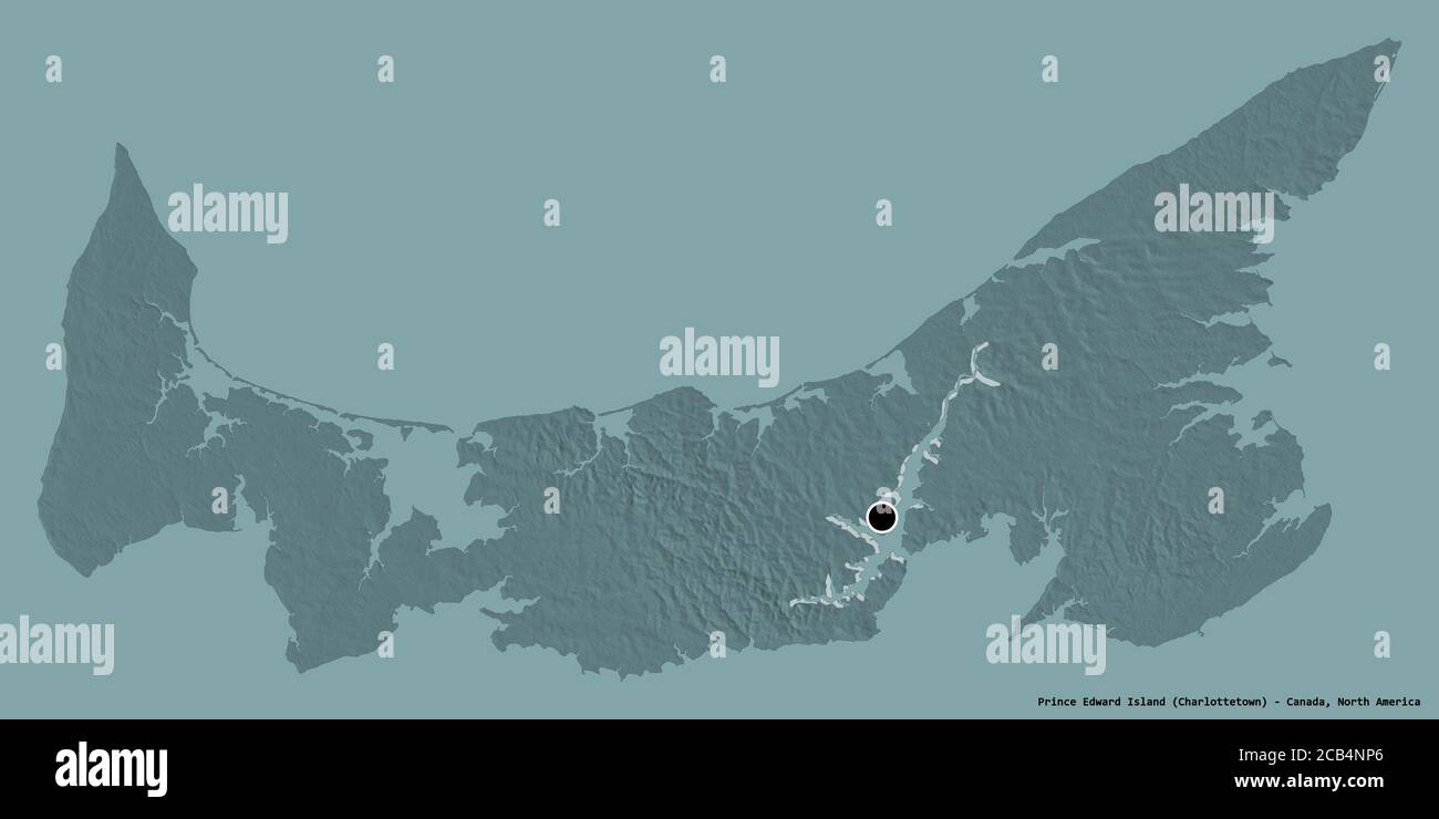 Shape of Prince Edward Island, province of Canada, with its capital ...
