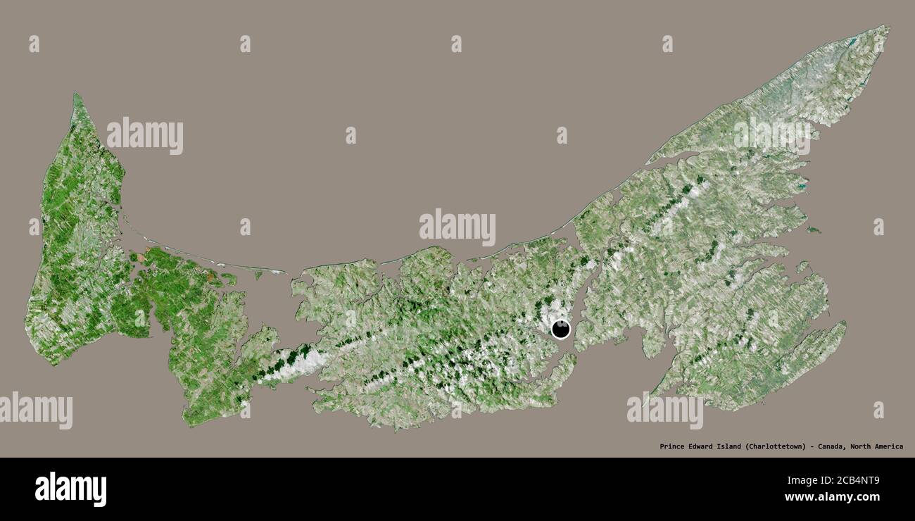 Shape of Prince Edward Island, province of Canada, with its capital ...
