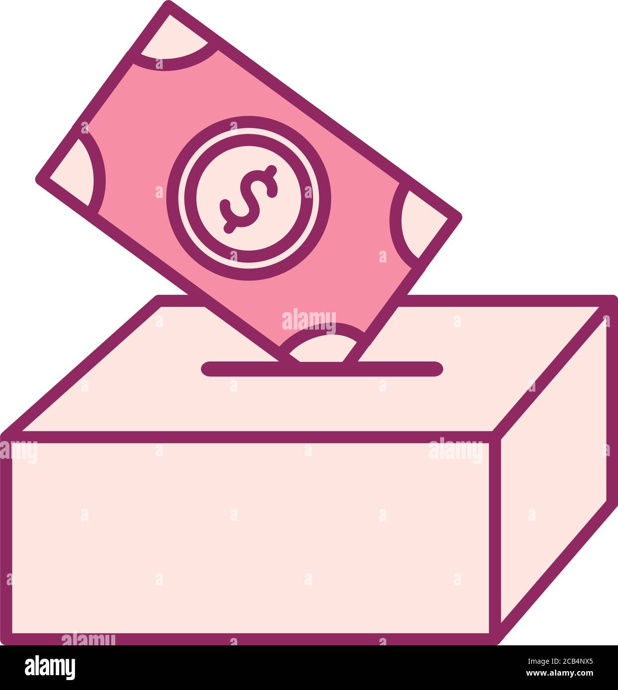 bill over box line and fill style icon design of Charity and donation ...