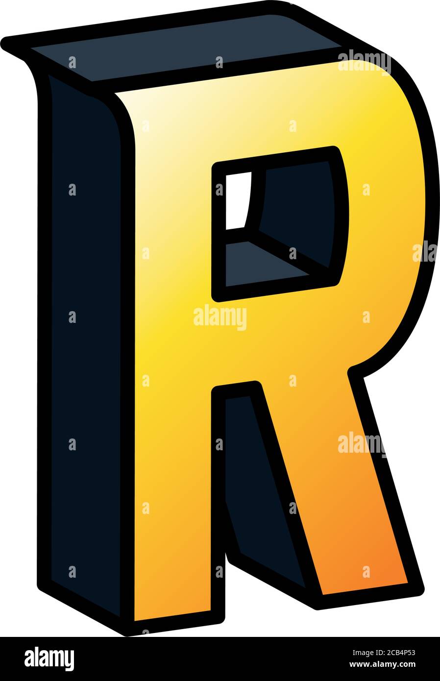 3d r letter design, lettering typography retro and comic theme Vector ...