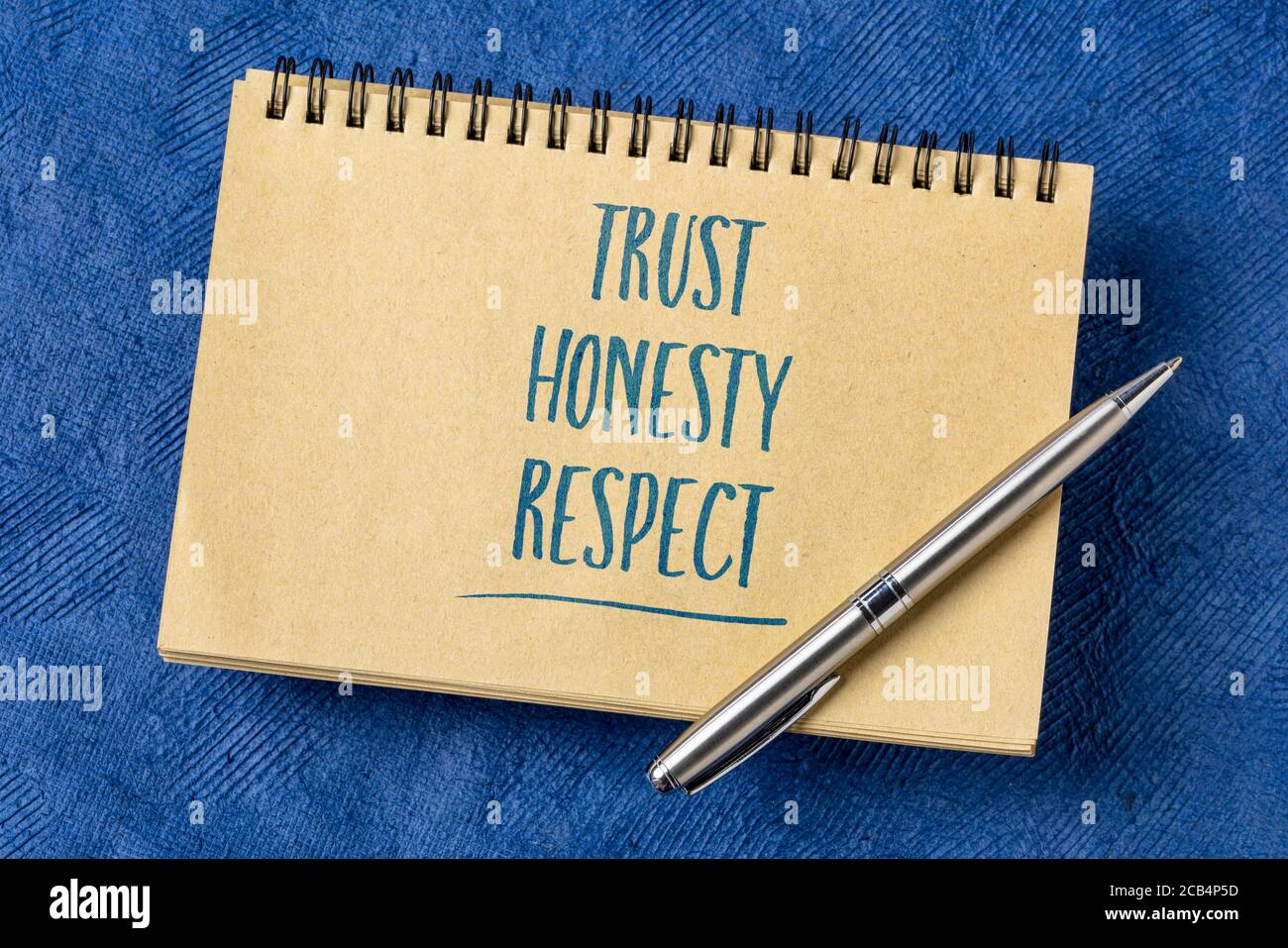 trust, honesty, respect - inspirational handwriting in a sketchbook ...