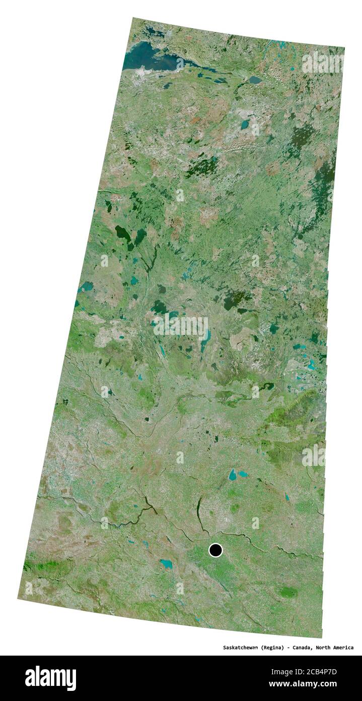 Shape of Saskatchewan, province of Canada, with its capital isolated on ...