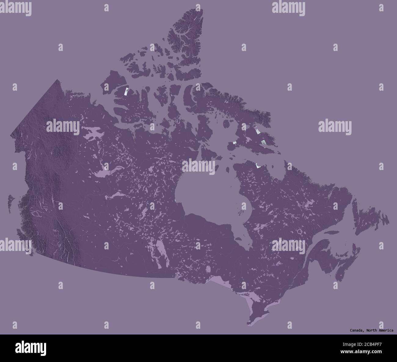 Shape of Canada with its capital isolated on a solid color background ...