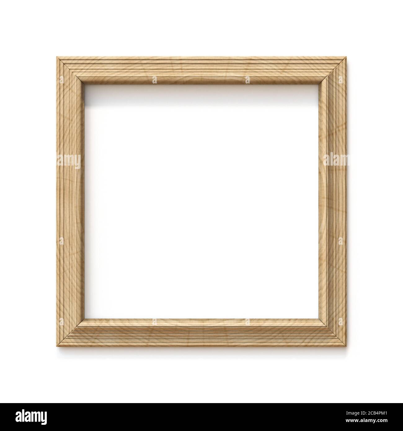 Wooden square shaped picture frame 3D rendering illustration isolated ...