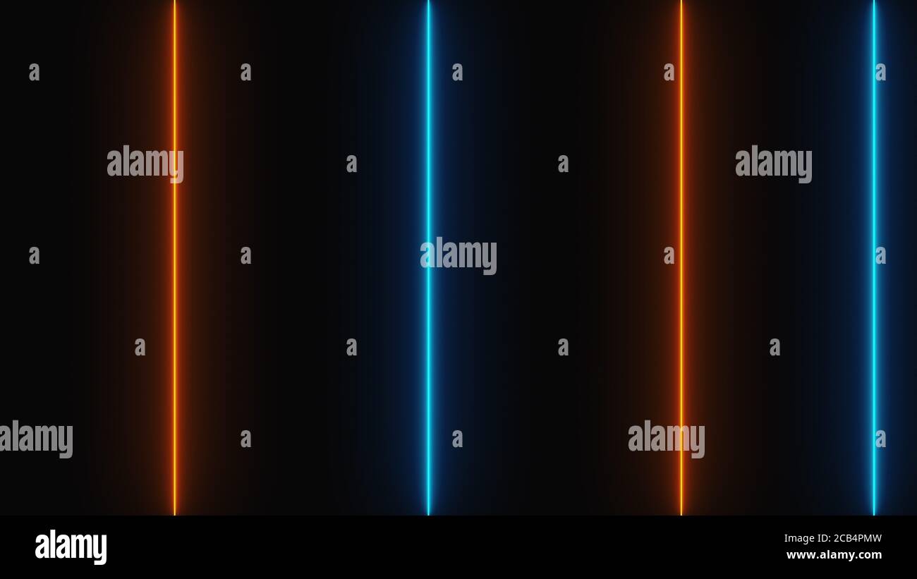 Abstract dark background with neon vertical lines, computer generated ...