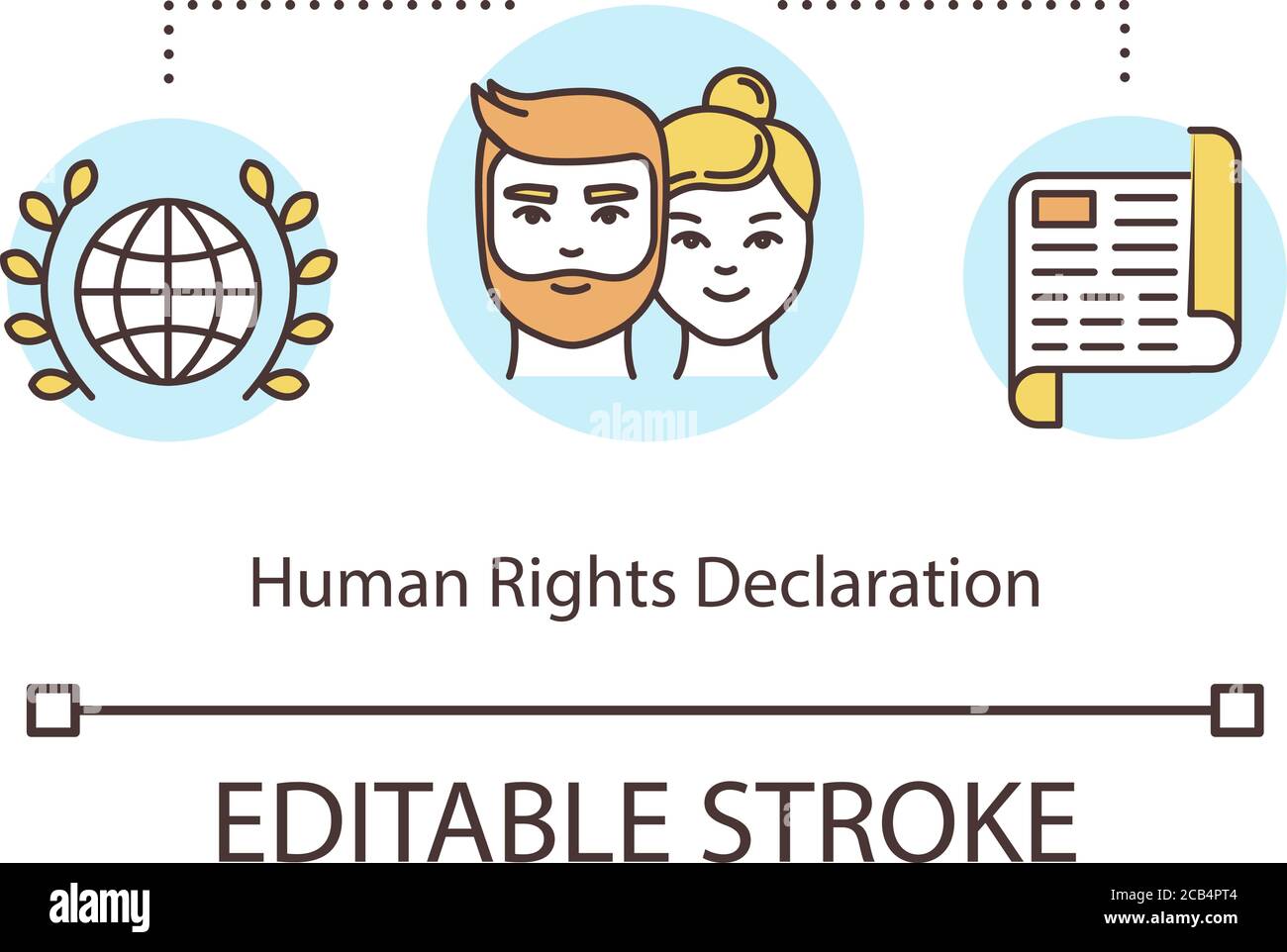Human rights declaration concept icon. Rights and freedoms of ...