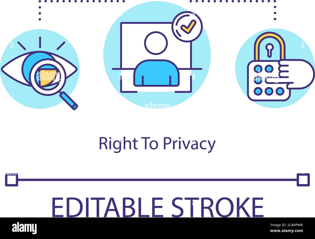 Right to privacy concept icon. Private actions protection idea thin ...