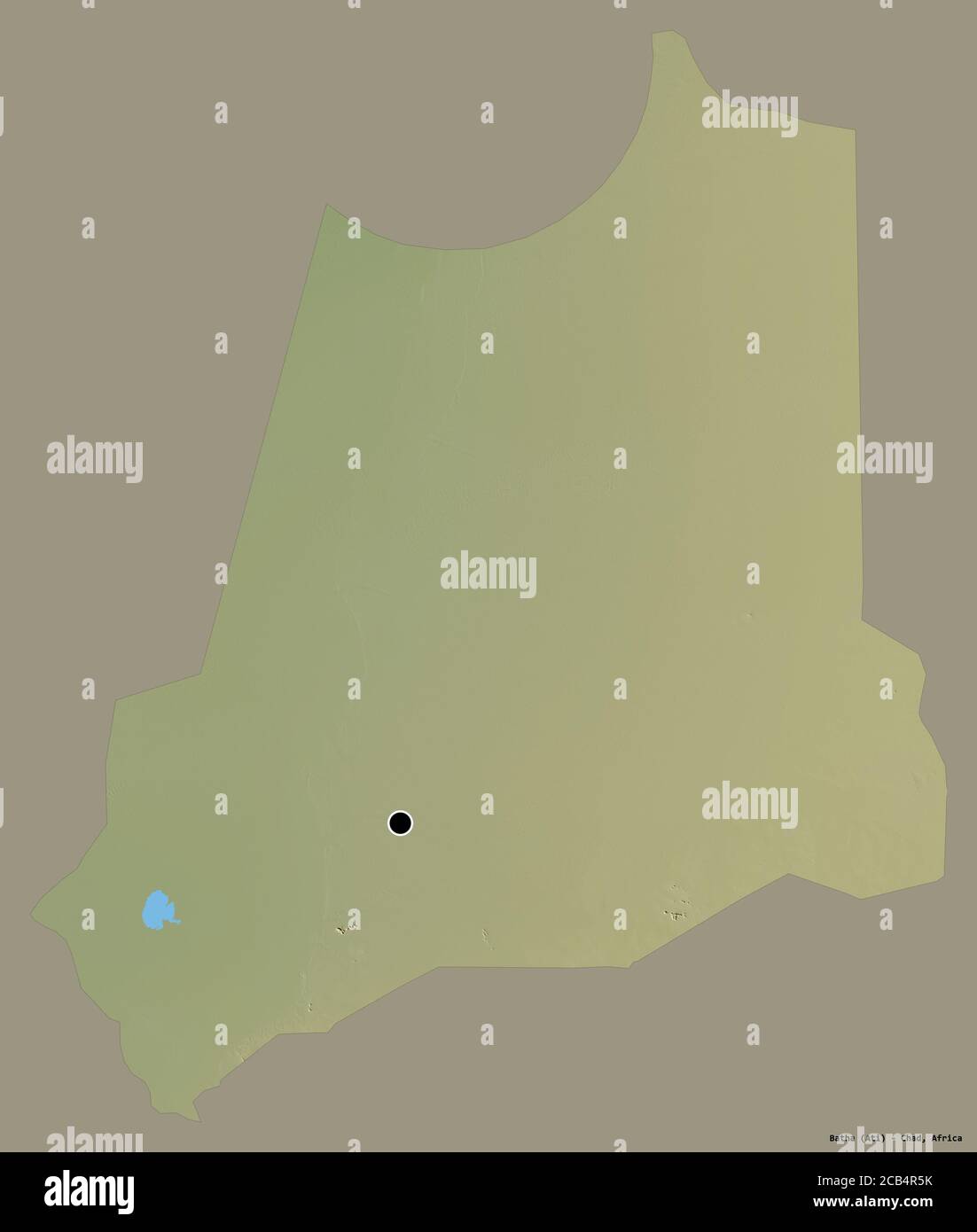 Shape of Batha, region of Chad, with its capital isolated on a solid ...