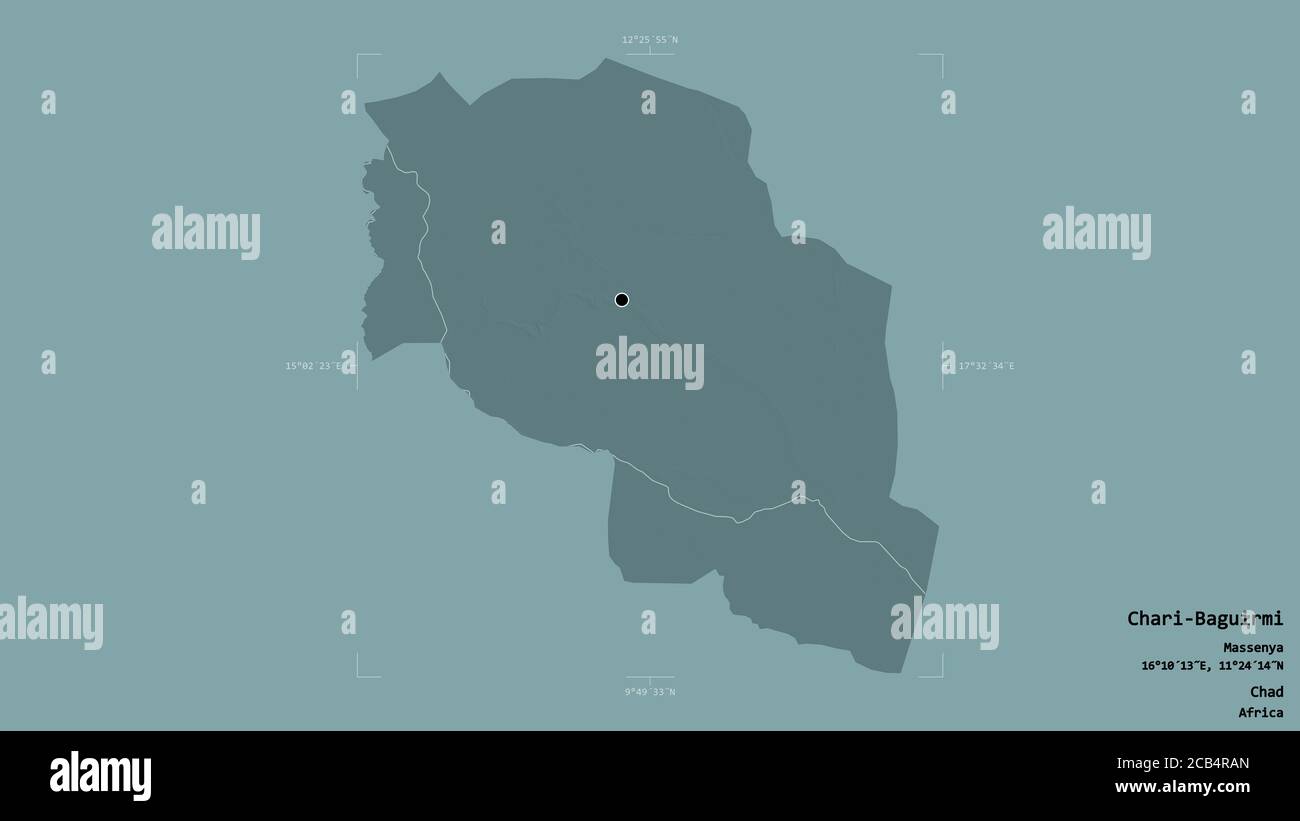 Area of Chari-Baguirmi, region of Chad, isolated on a solid background ...