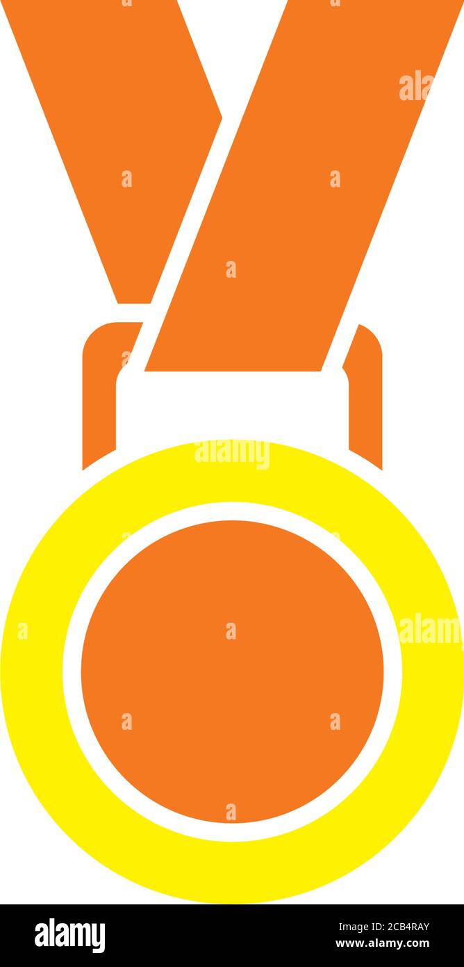 round medal icon over white background, flat style, vector illustration ...