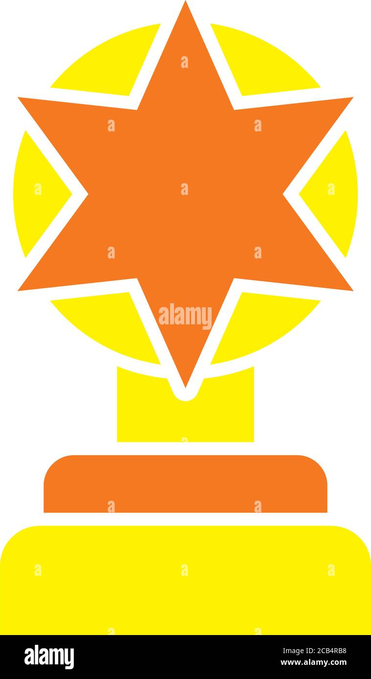 star trophy icon over white background, flat style, vector illustration ...