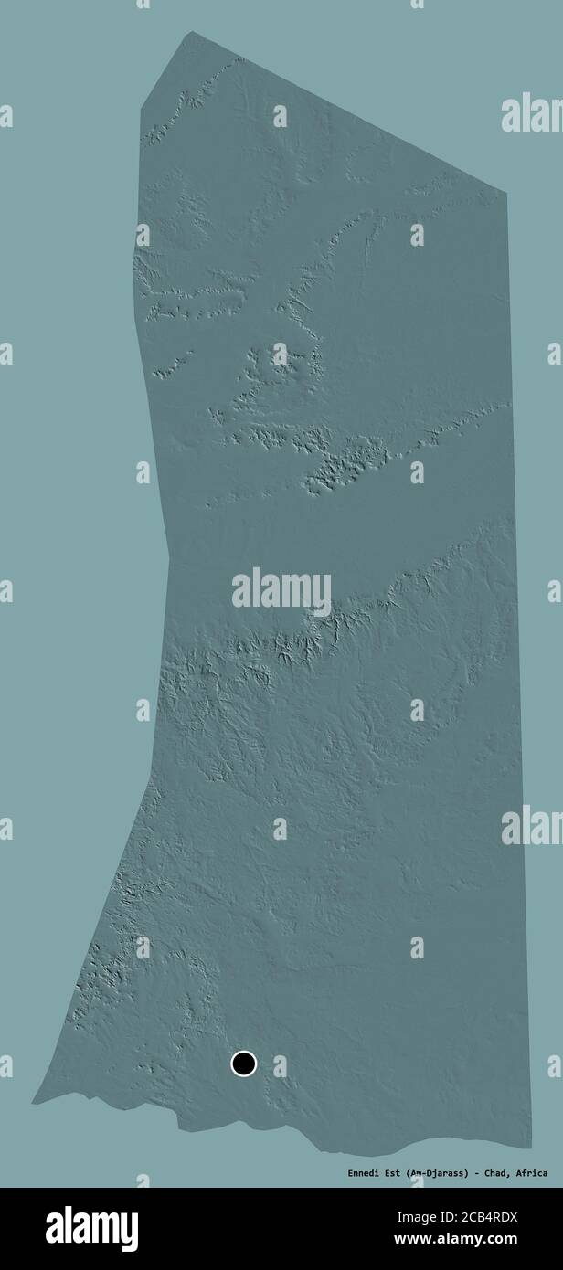 Shape of Ennedi Est, region of Chad, with its capital isolated on a ...