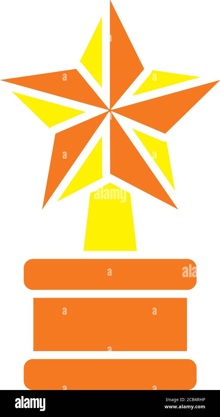 star award trophy icon over white background, flat style, vector ...