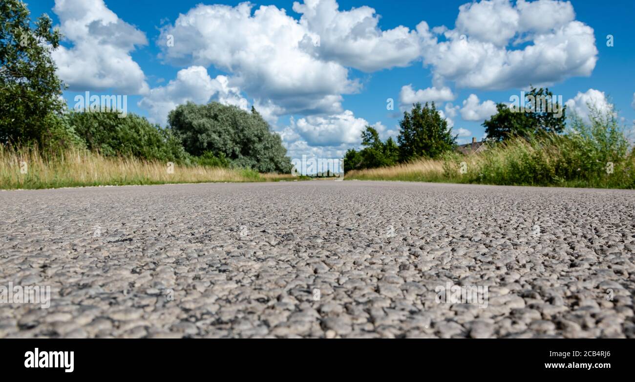 Panoramic rural landscape. Leading forward country road in summer Stock ...