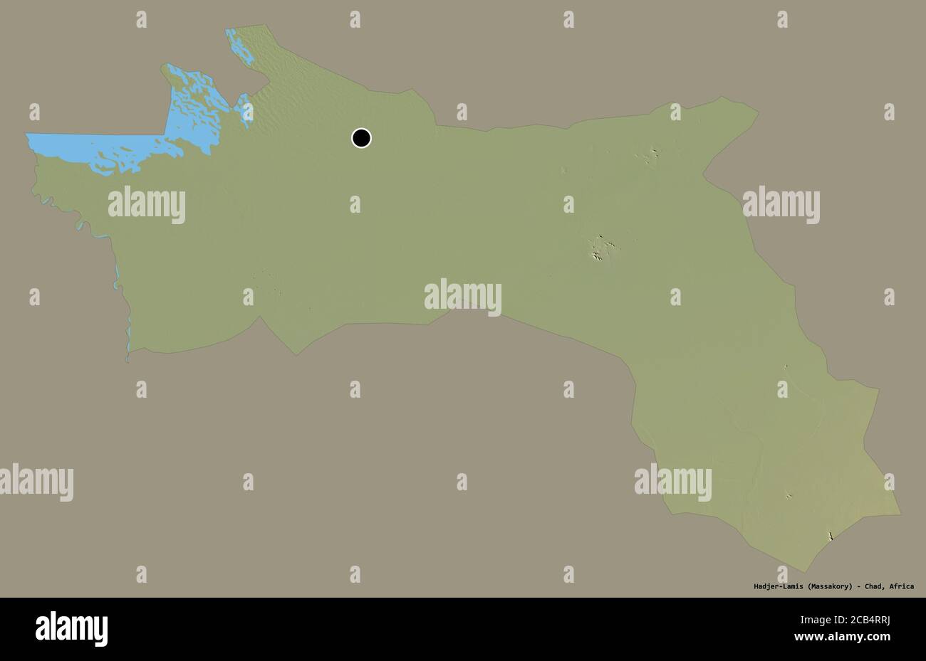 Shape of Hadjer-Lamis, region of Chad, with its capital isolated on a ...