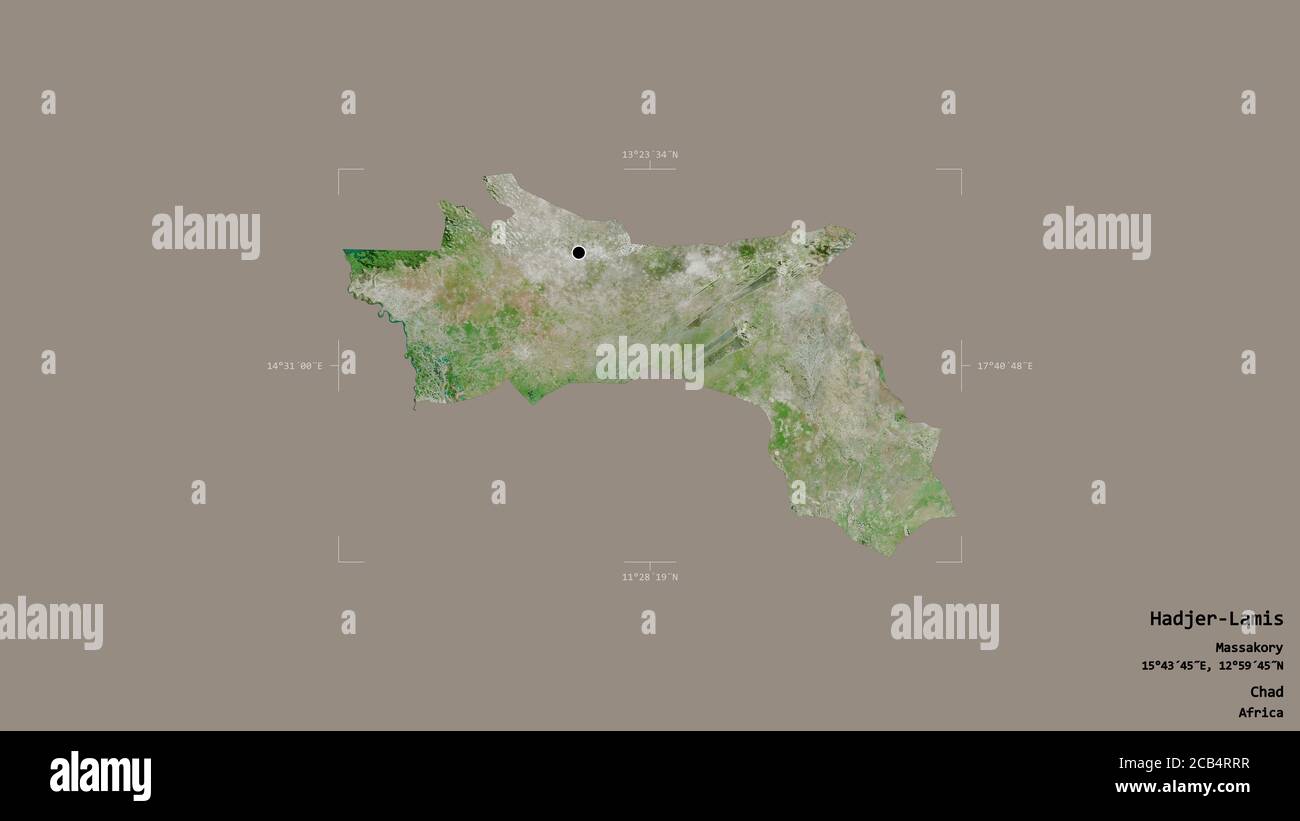 Area of Hadjer-Lamis, region of Chad, isolated on a solid background in ...