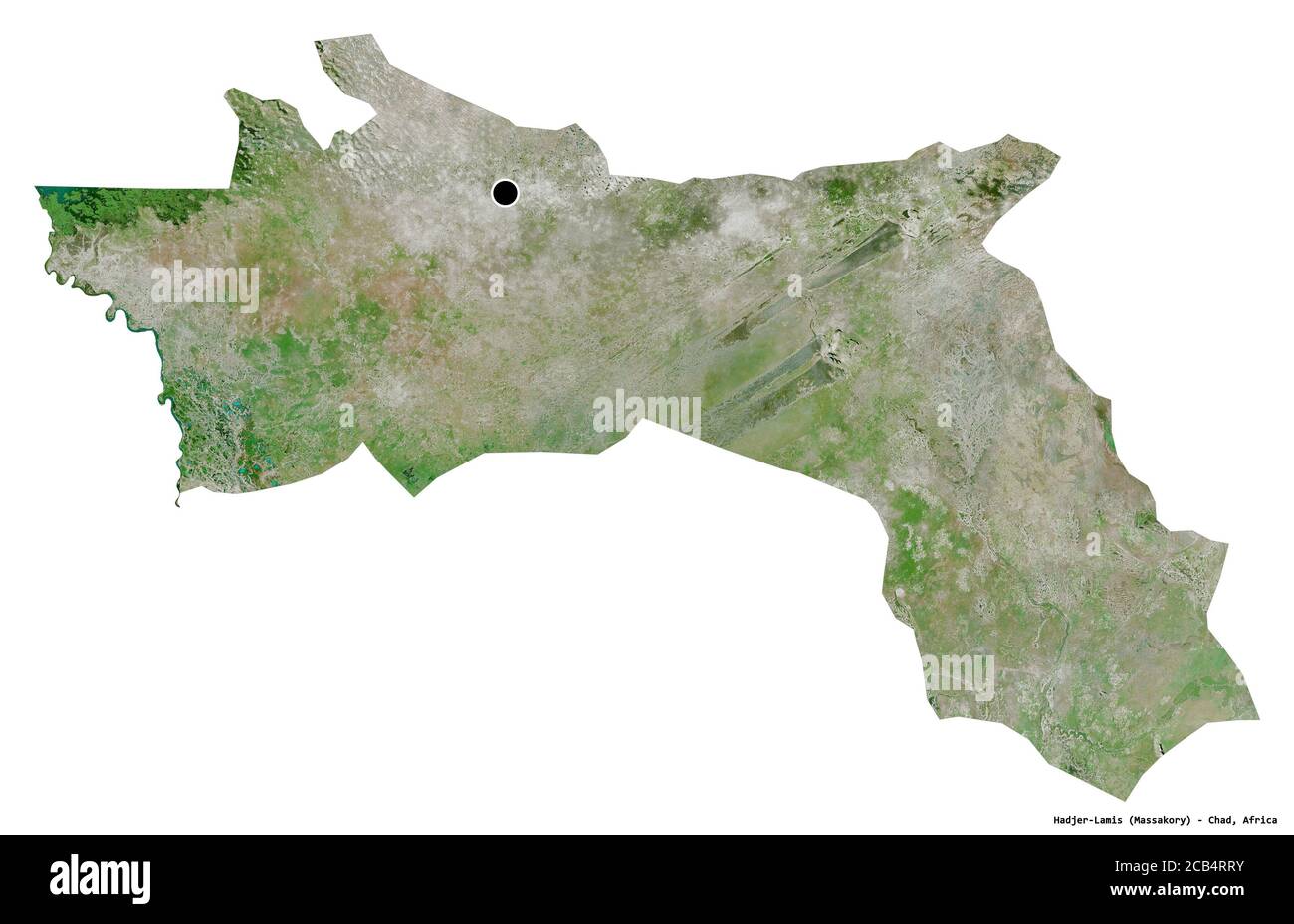 Shape of Hadjer-Lamis, region of Chad, with its capital isolated on ...