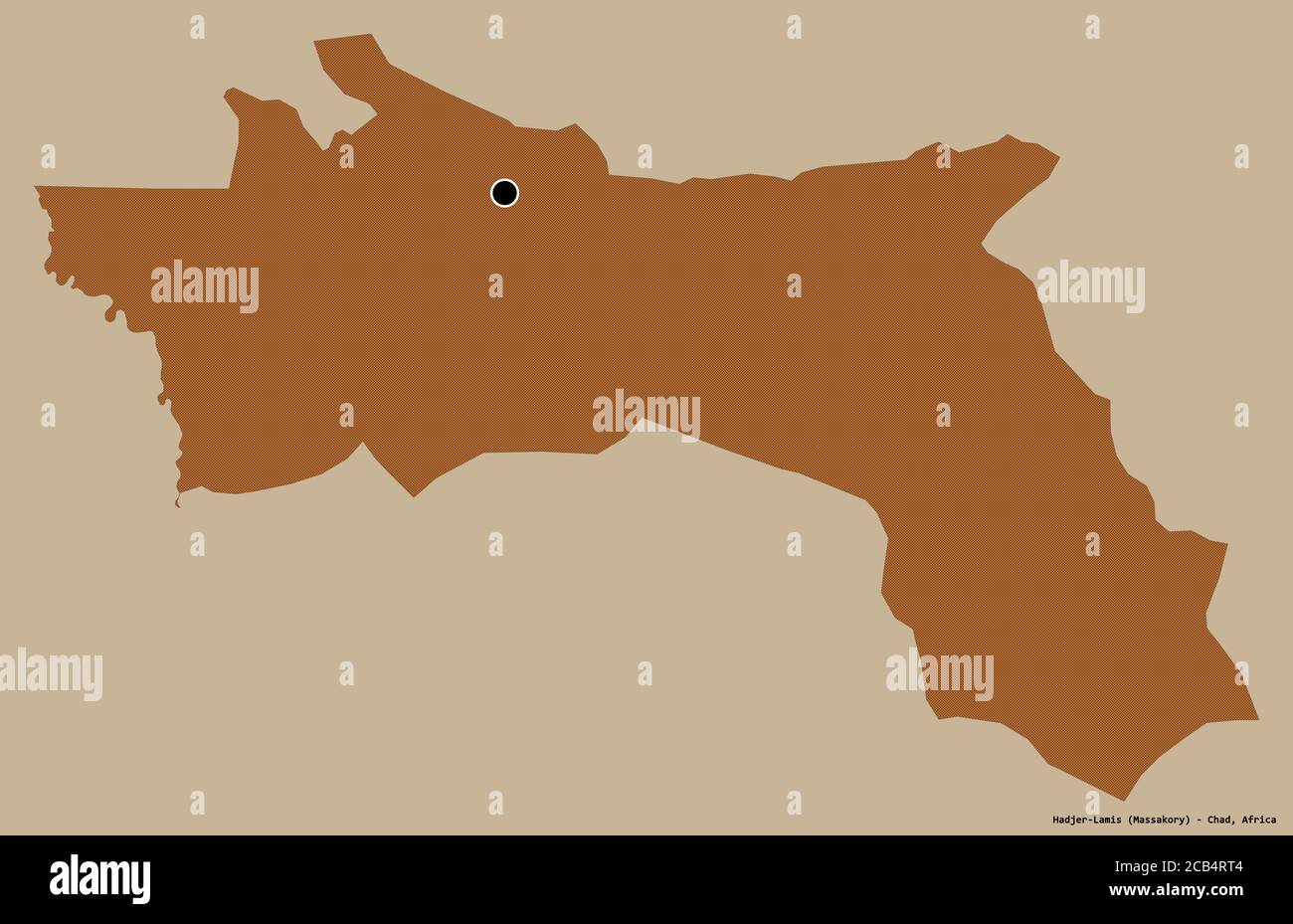 Shape of Hadjer-Lamis, region of Chad, with its capital isolated on a ...