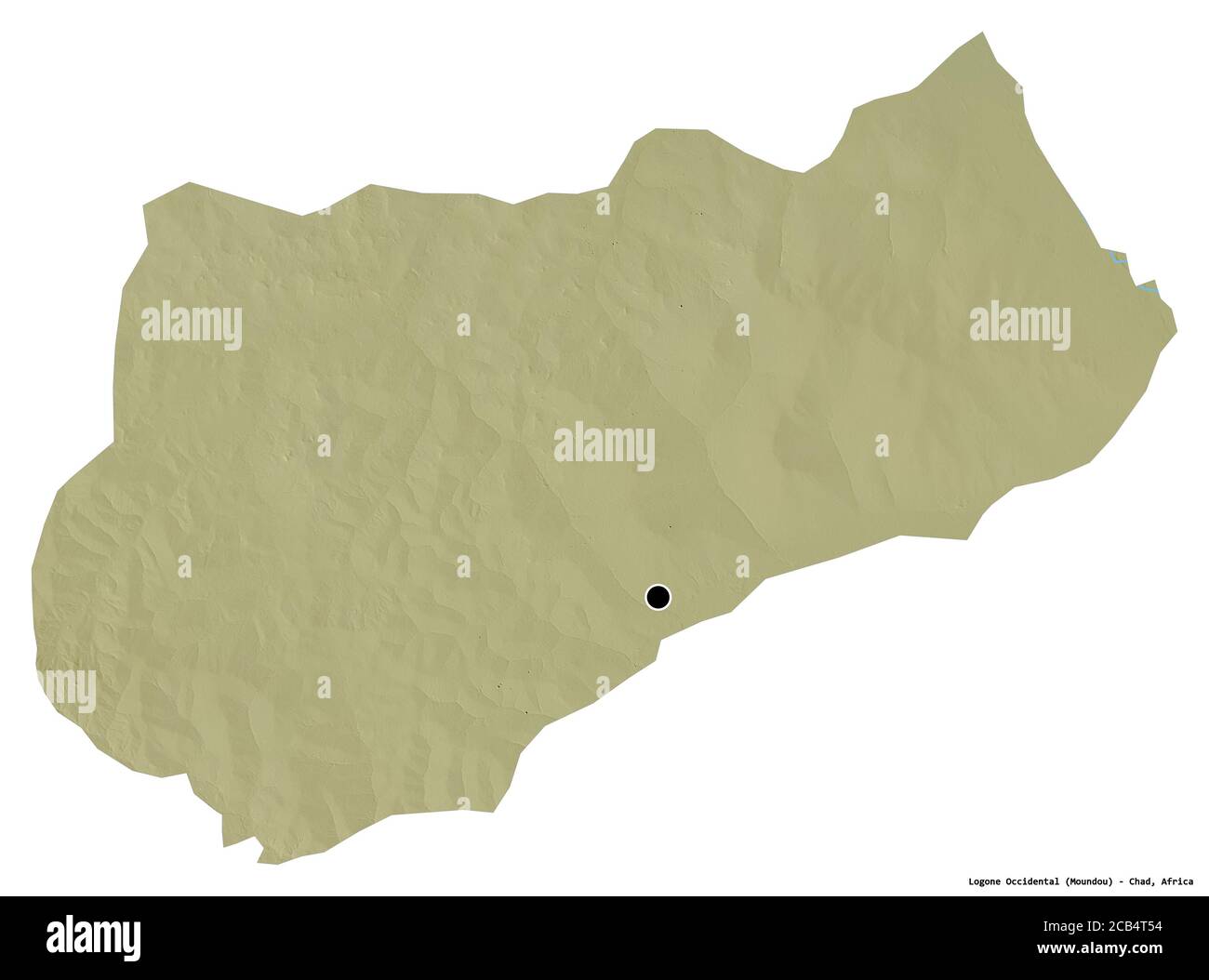 Shape of Logone Occidental, region of Chad, with its capital isolated ...