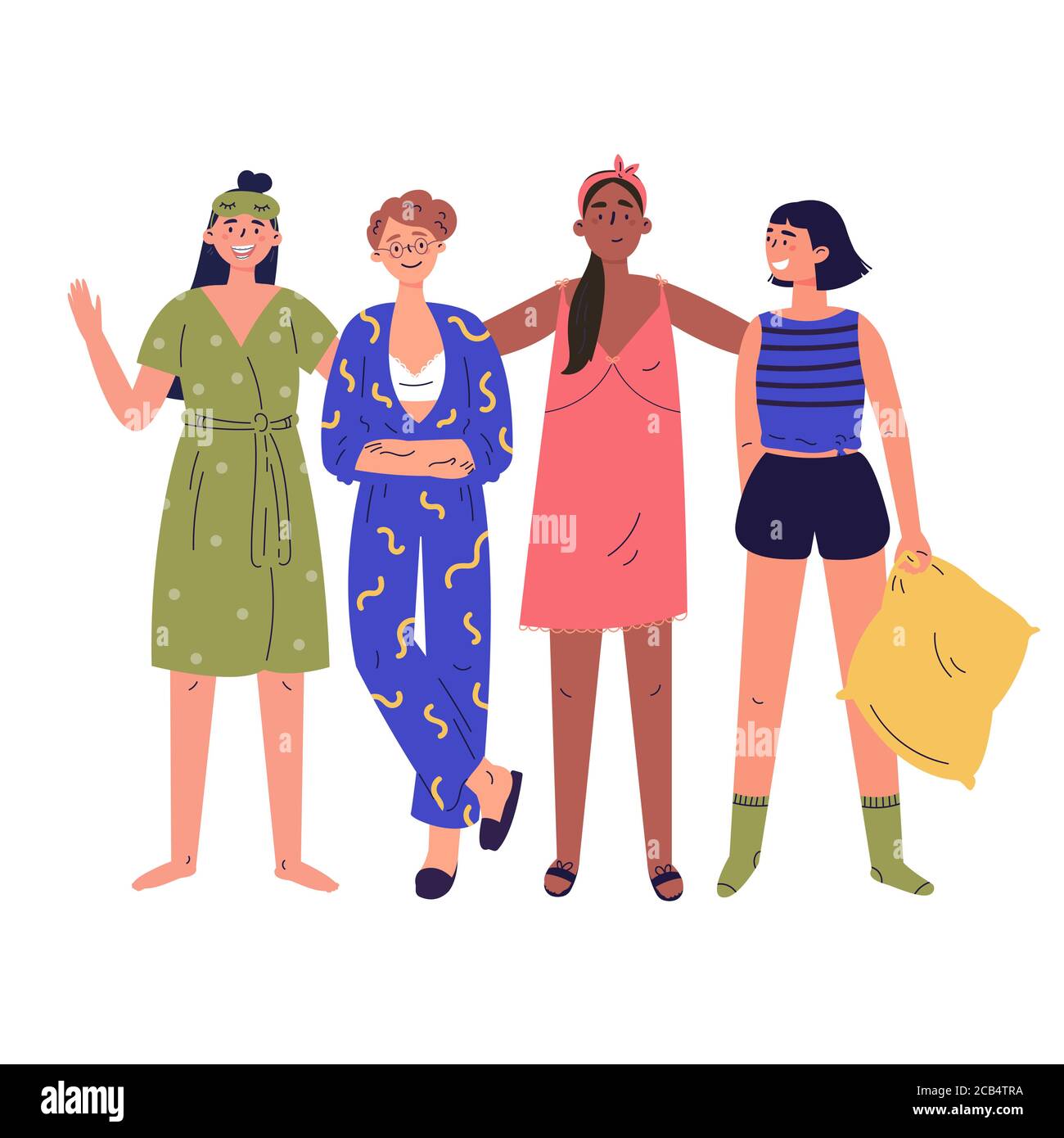 Pajama party vector cartoon illustration Stock Vector Image & Art - Alamy