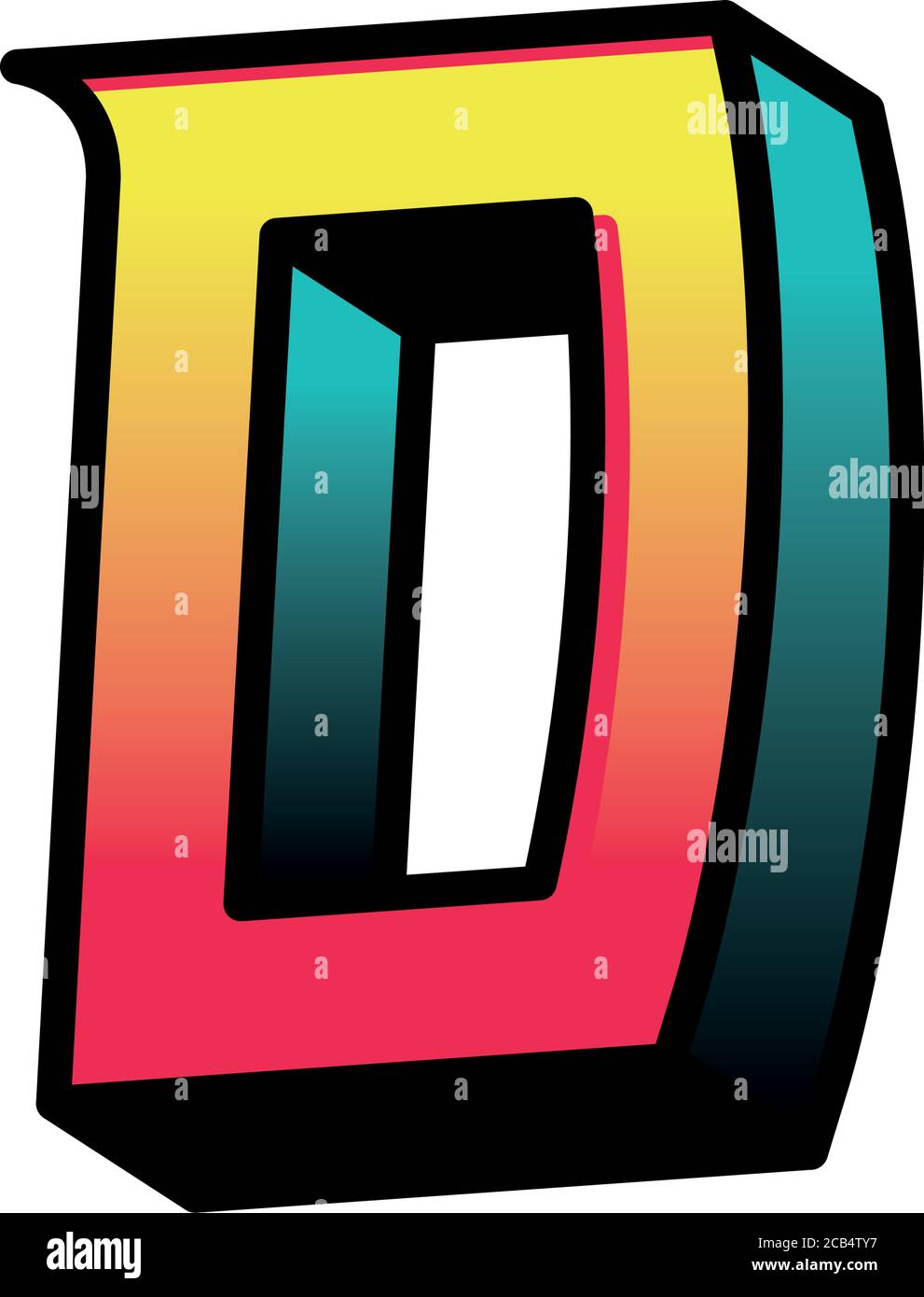 3d d letter design, lettering typography retro and comic theme Vector ...