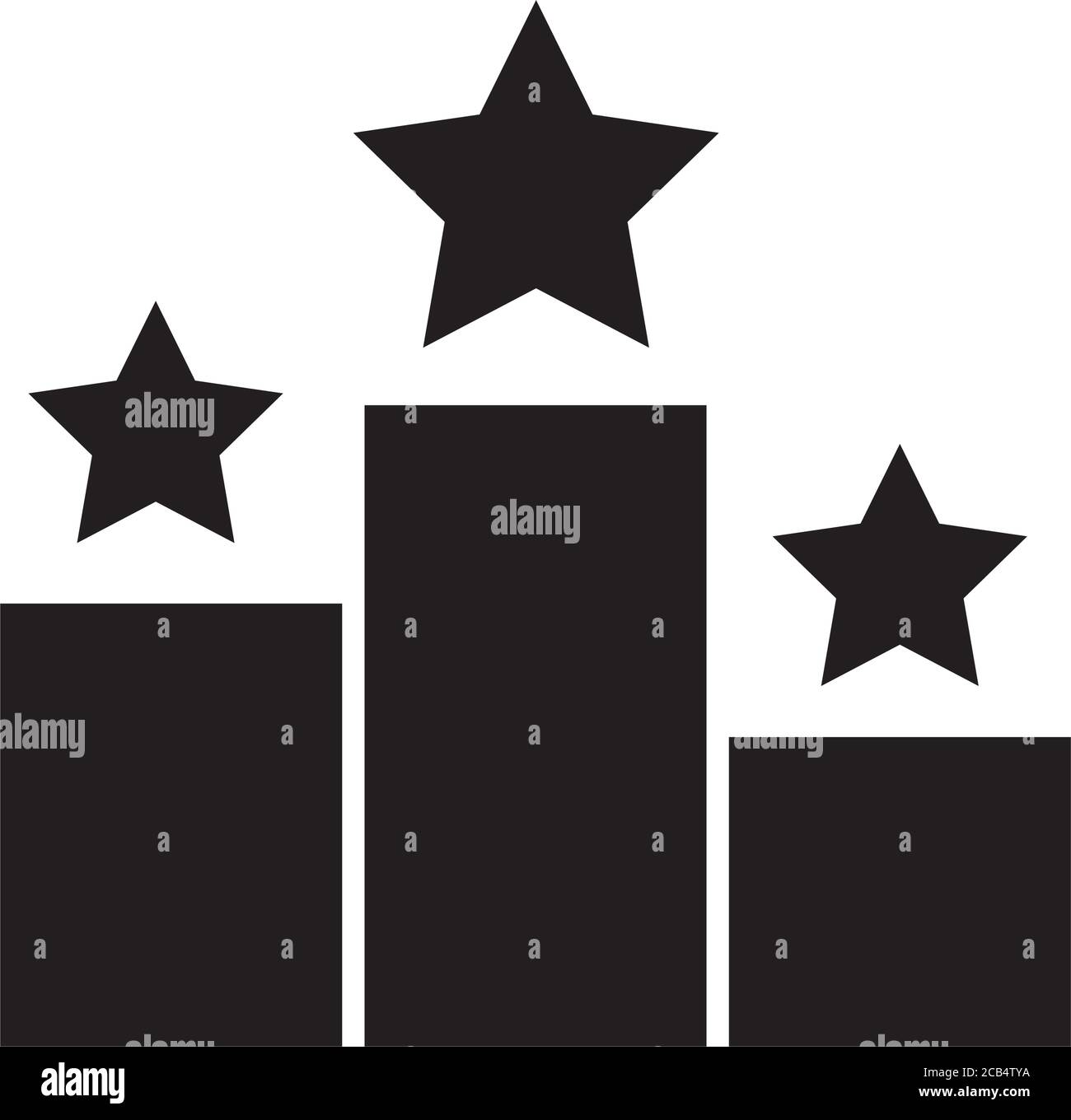 stars ranking icon over white background, silhouette style, vector ...