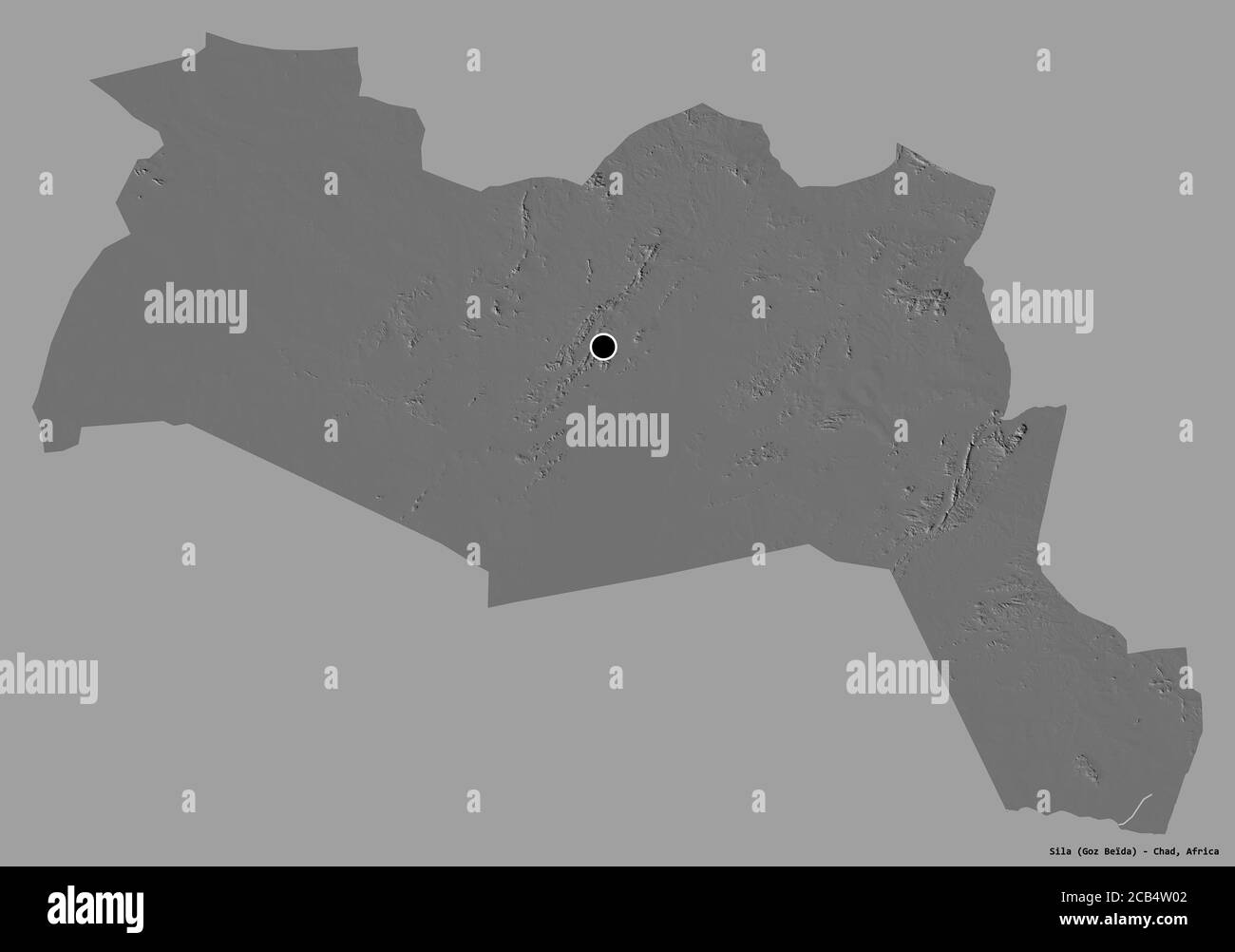 Shape of Sila, region of Chad, with its capital isolated on a solid ...