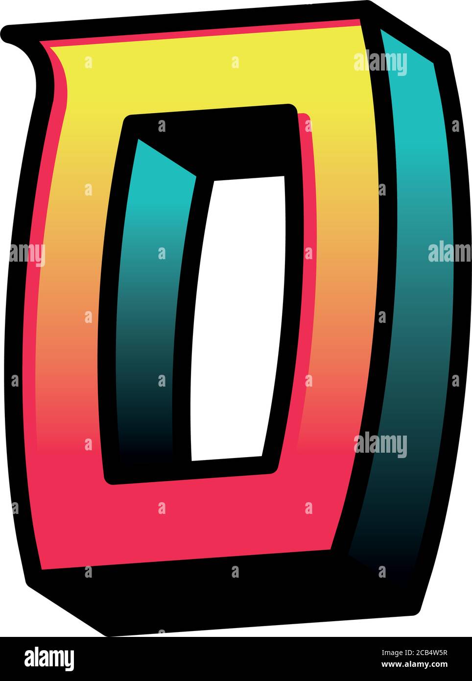 3d o letter design, lettering typography retro and comic theme Vector ...