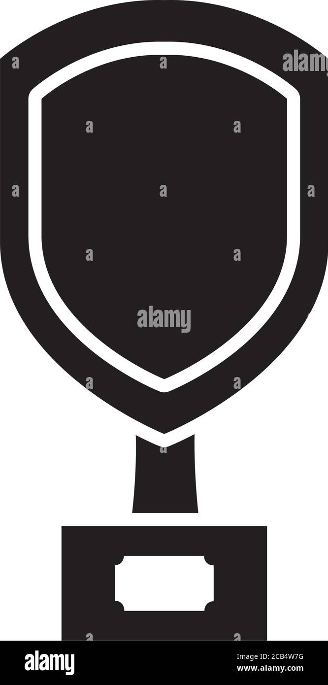 shield trophy icon over white background, silhouette style, vector ...