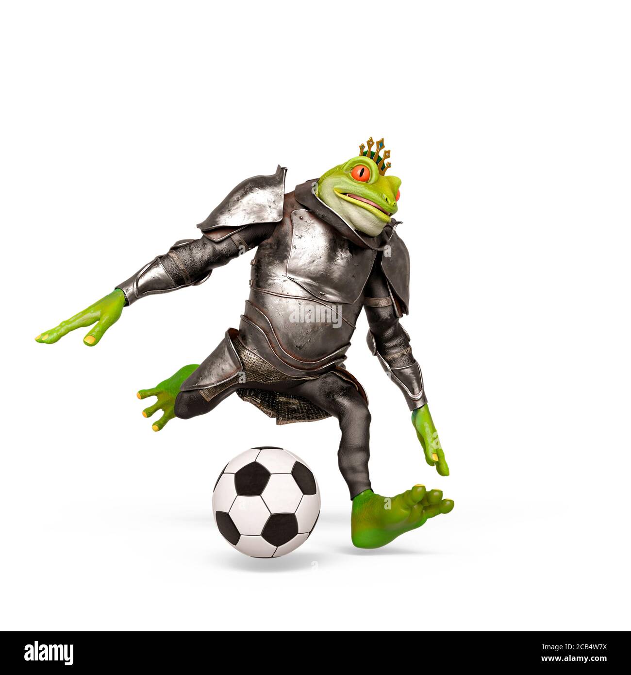 lord frog is playing soccer in white background, 3d illustration Stock ...