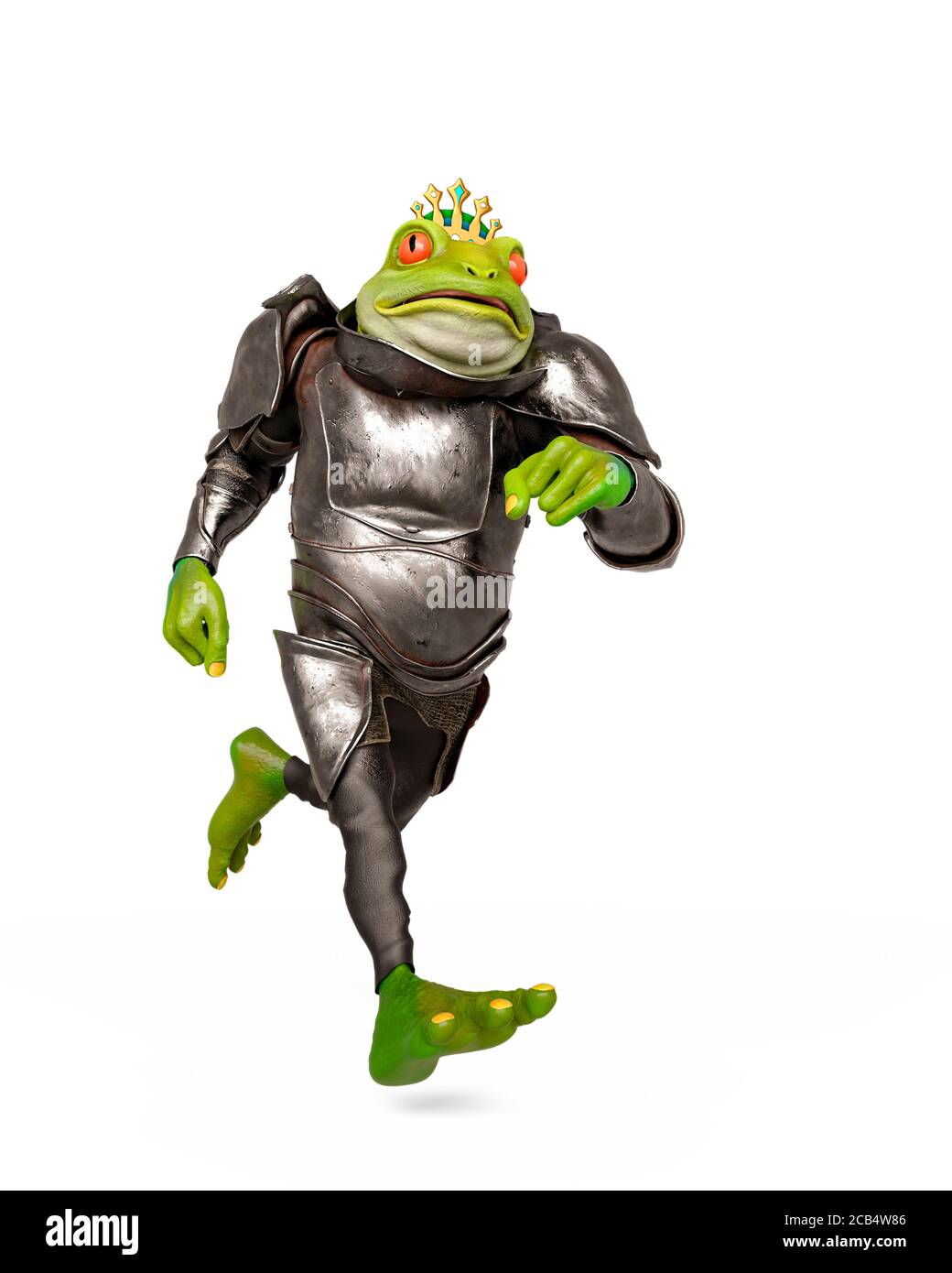 lord frog is running in white background, 3d illustration Stock Photo ...