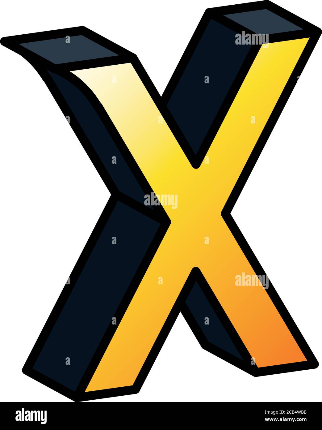 3d x letter design, lettering typography retro and comic theme Vector ...