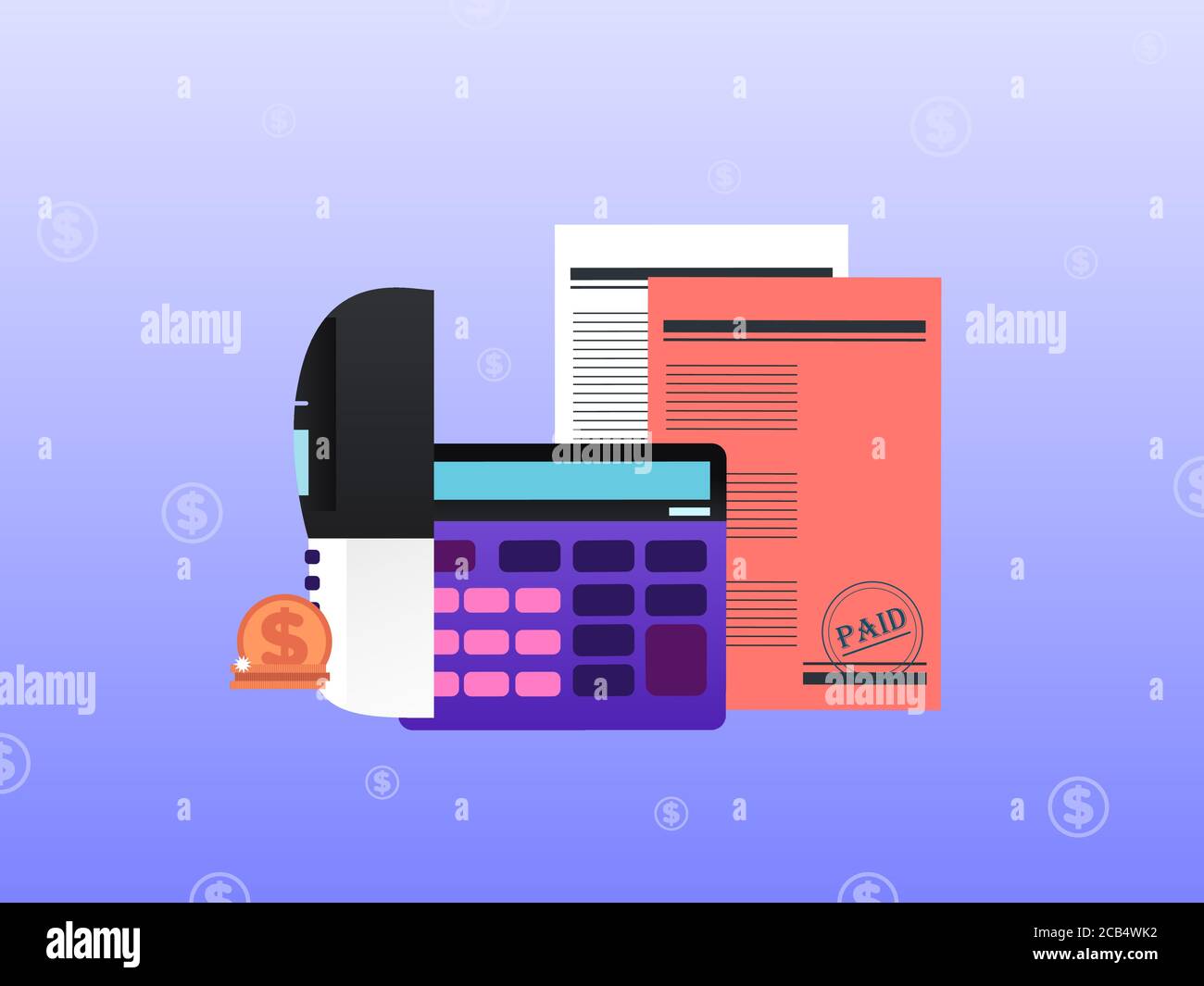 Bookkeeping Vector illustration with copy space in flat Stock Vector ...