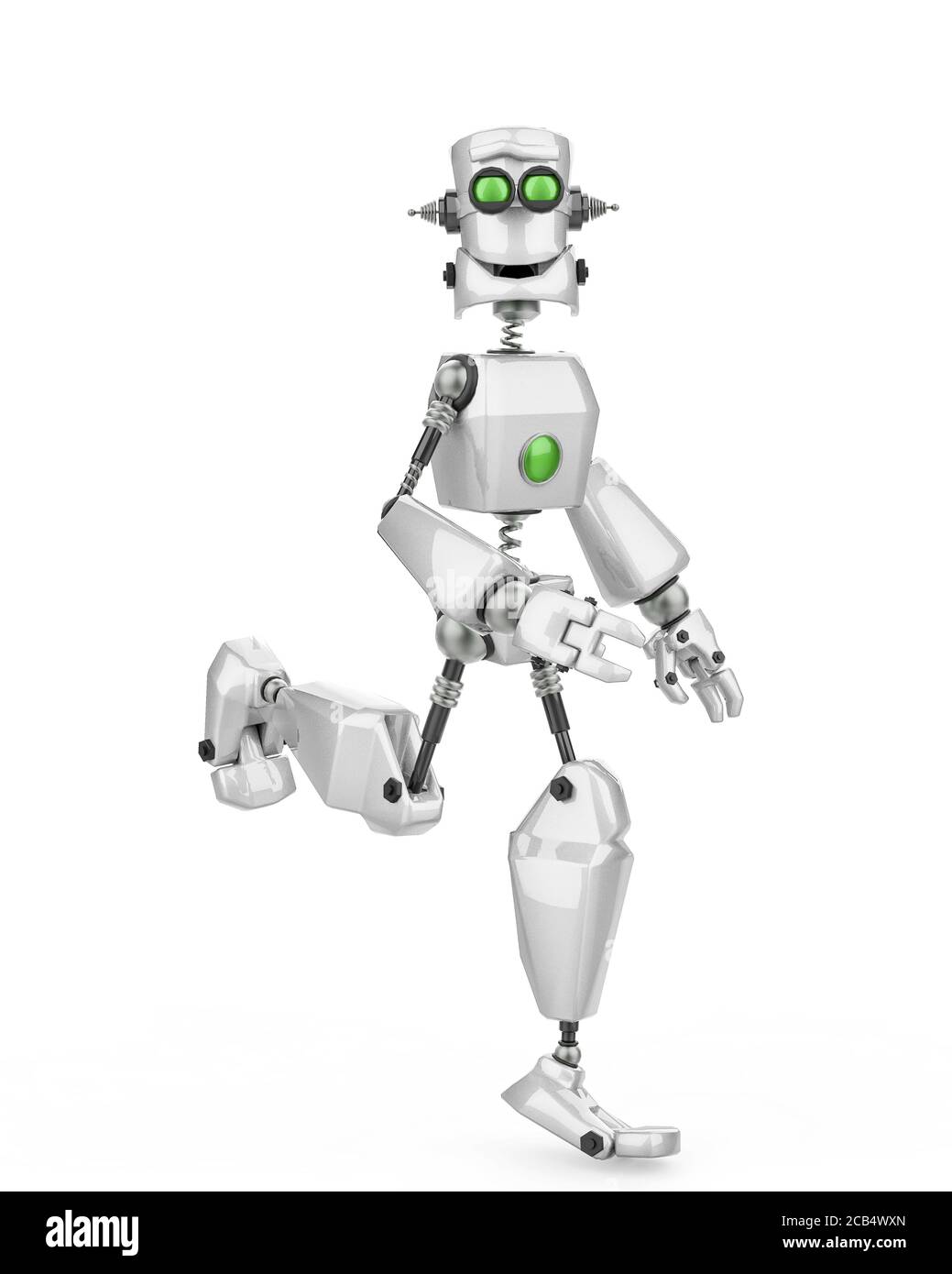 Cartoon running robot illustration Cut Out Stock Images & Pictures - Alamy