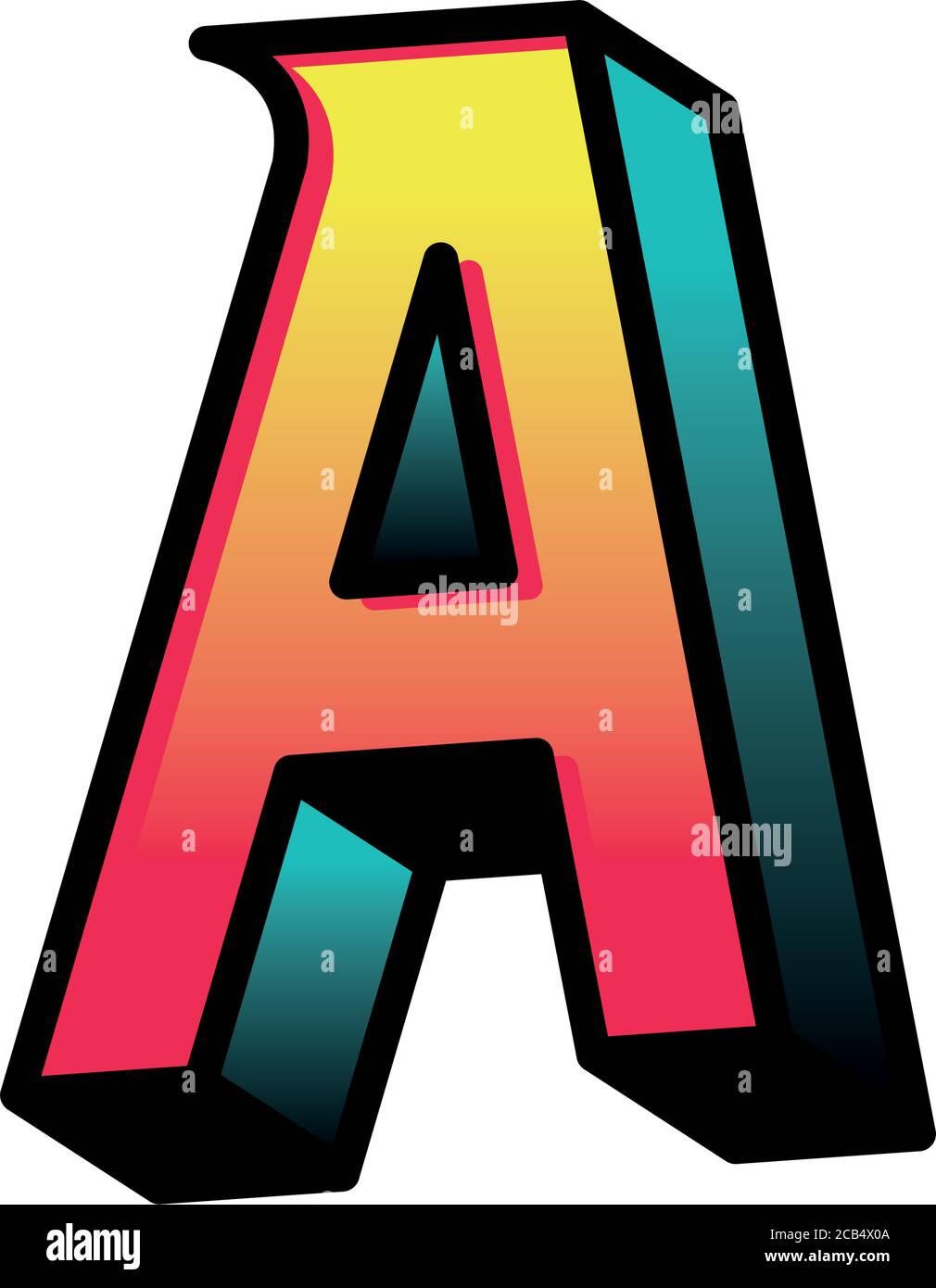 3d a letter design, lettering typography retro and comic theme Vector ...