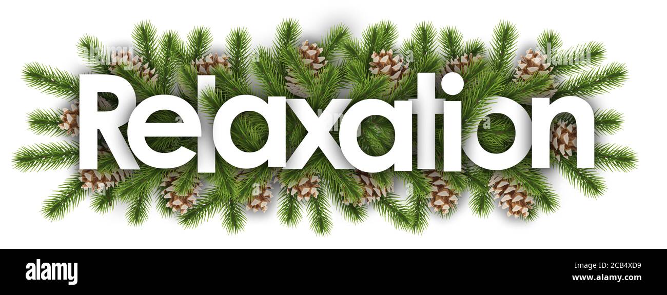 relaxation in christmas background - pine branchs Stock Photo - Alamy