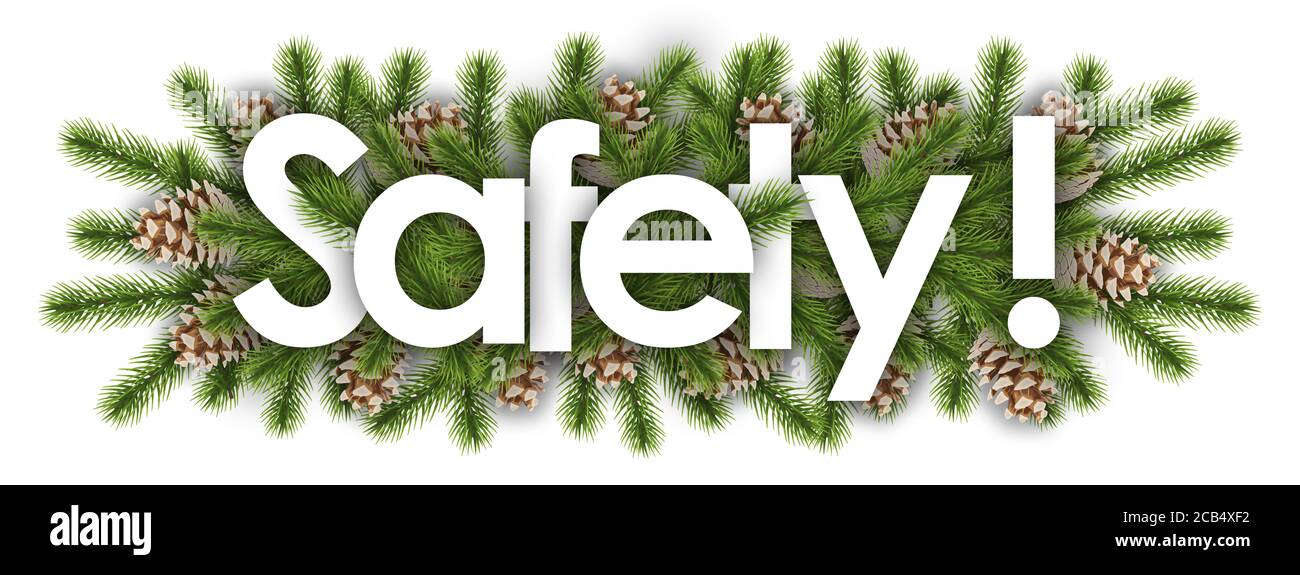 safety in christmas background - pine branchs Stock Photo - Alamy