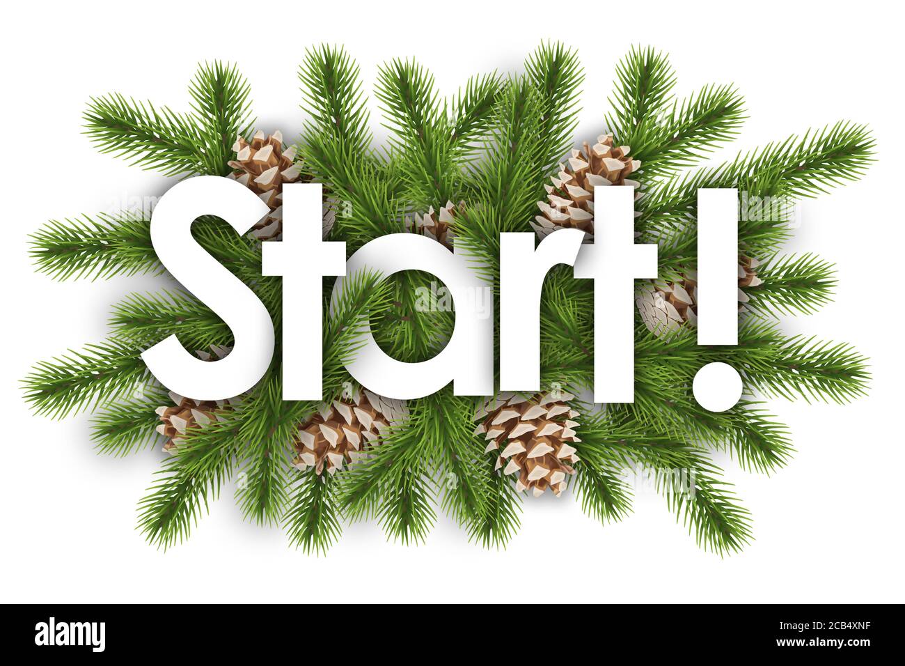 Start in christmas background - pine branchs Stock Photo - Alamy