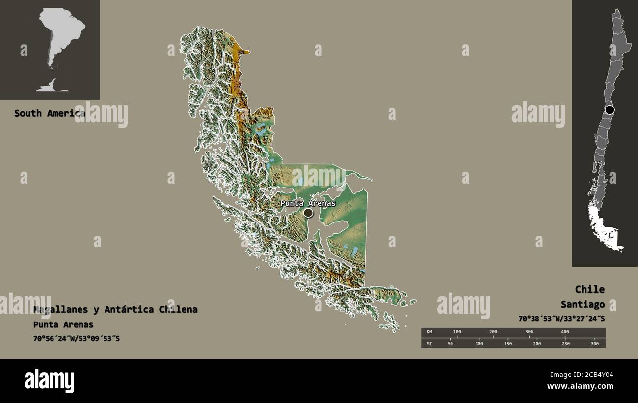 Shape of Magallanes y Antártica Chilena, region of Chile, and its ...
