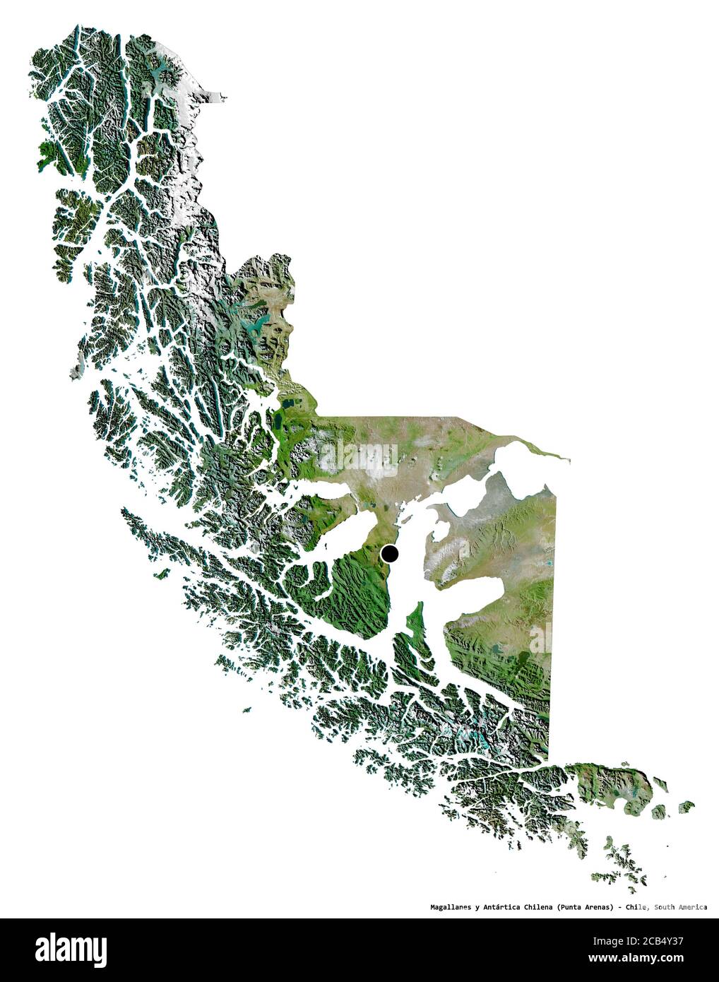 Shape of Magallanes y Antártica Chilena, region of Chile, with its ...