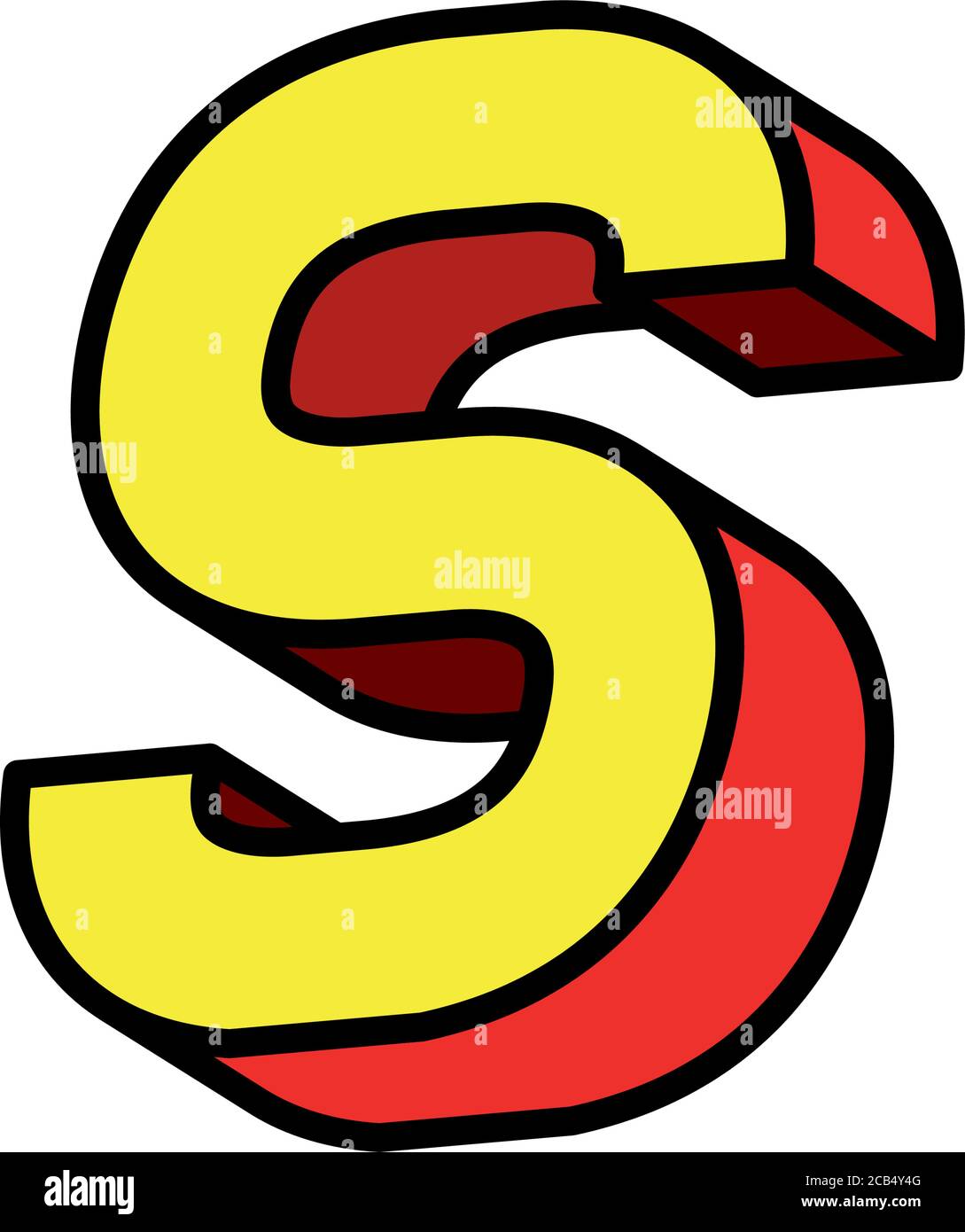 3d s letter design, lettering typography retro and comic theme Vector ...