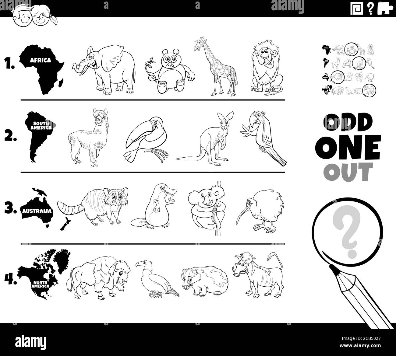 Odd one out animal Stock Vector Images - Alamy