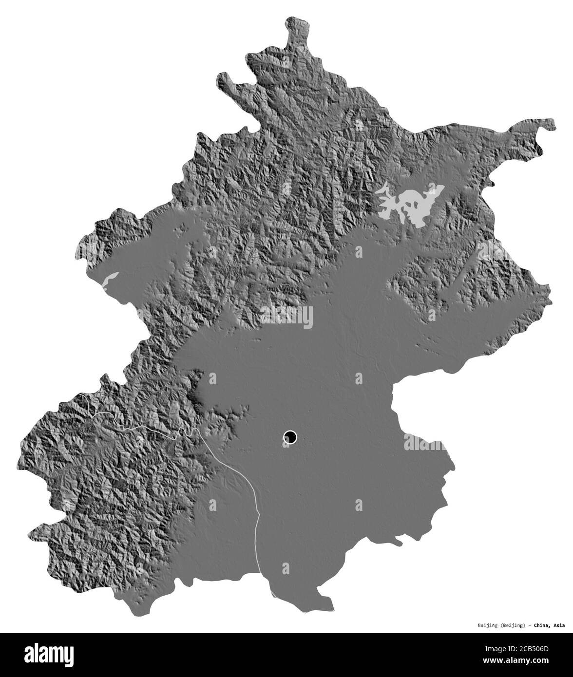 Shape of Beijing, municipality of China, with its capital isolated on ...