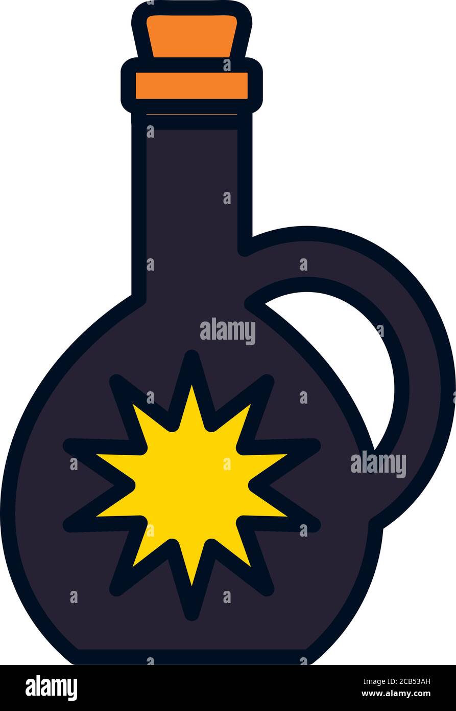 alcohol moonshine icon over white background, line and fill style ...
