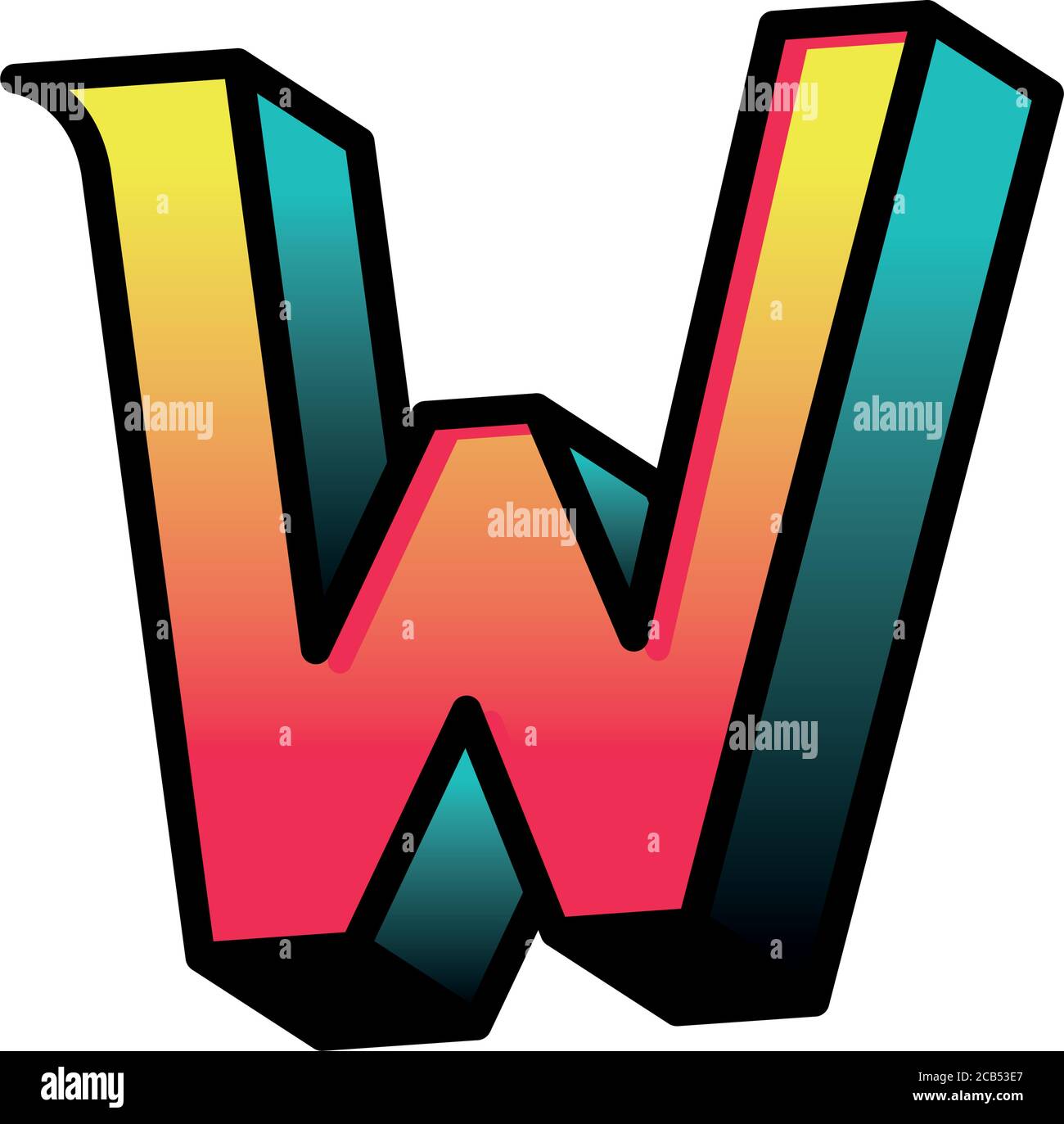 3d Letter W
