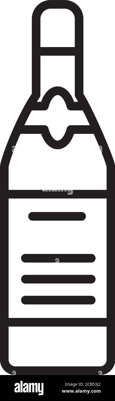 gin bottle icon over white background, line style, vector illustration ...