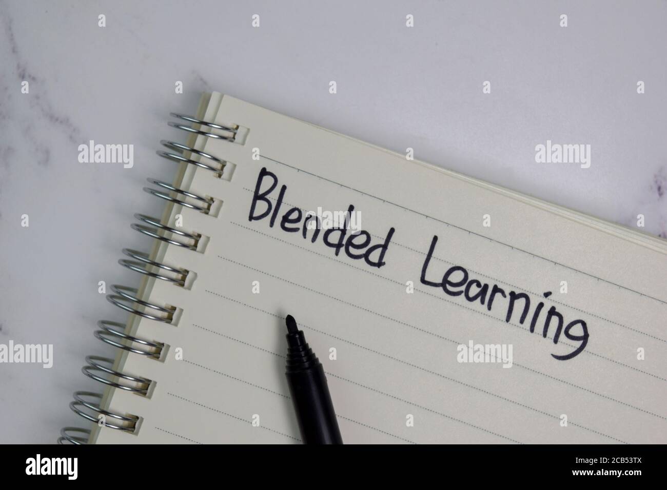 Blended Learning write on a book isolated on office desk Stock Photo ...
